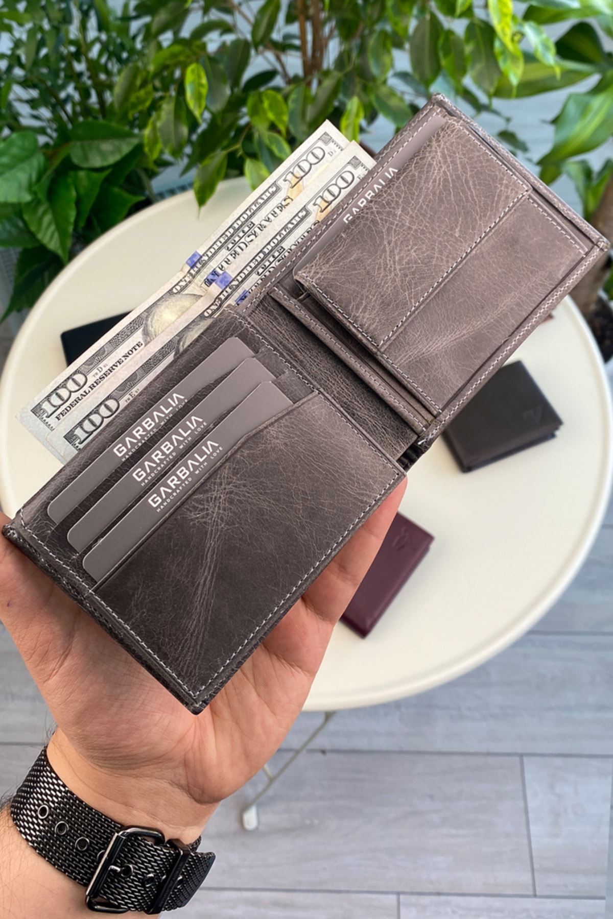 Garbalia Jackson Genuine Leather Rfid Blocking Gray Wallet with Coin ...