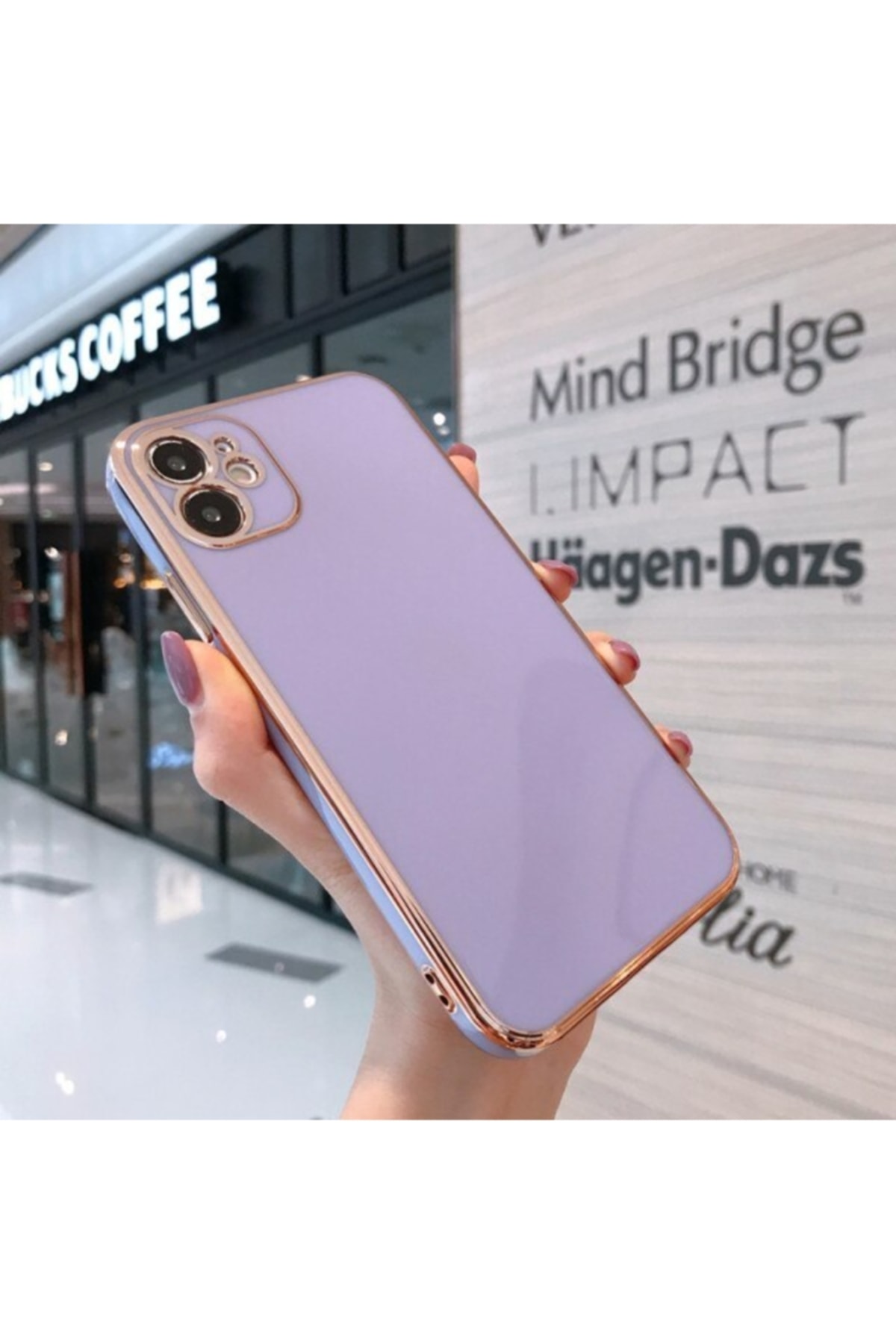 Vip Case Iphone 11 Parlak Kenarlı Gold Detaylı Soft Bark Kılıf (12 ...