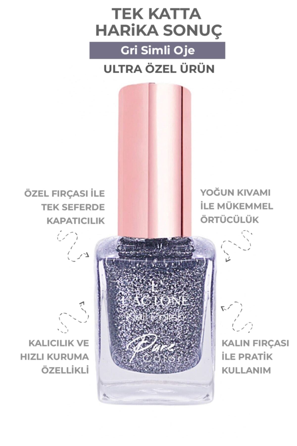 L'ACTONE Oje Nail Polish Pure Color 318 | Gri Simli Oje Fiyatı ...