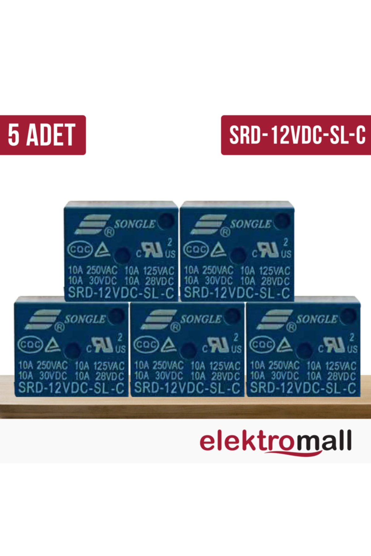 ELEKTROMALL Srd-12vdc-sl-c - 12v Role 10a 5pin (5 Adet) Fiyatı ...
