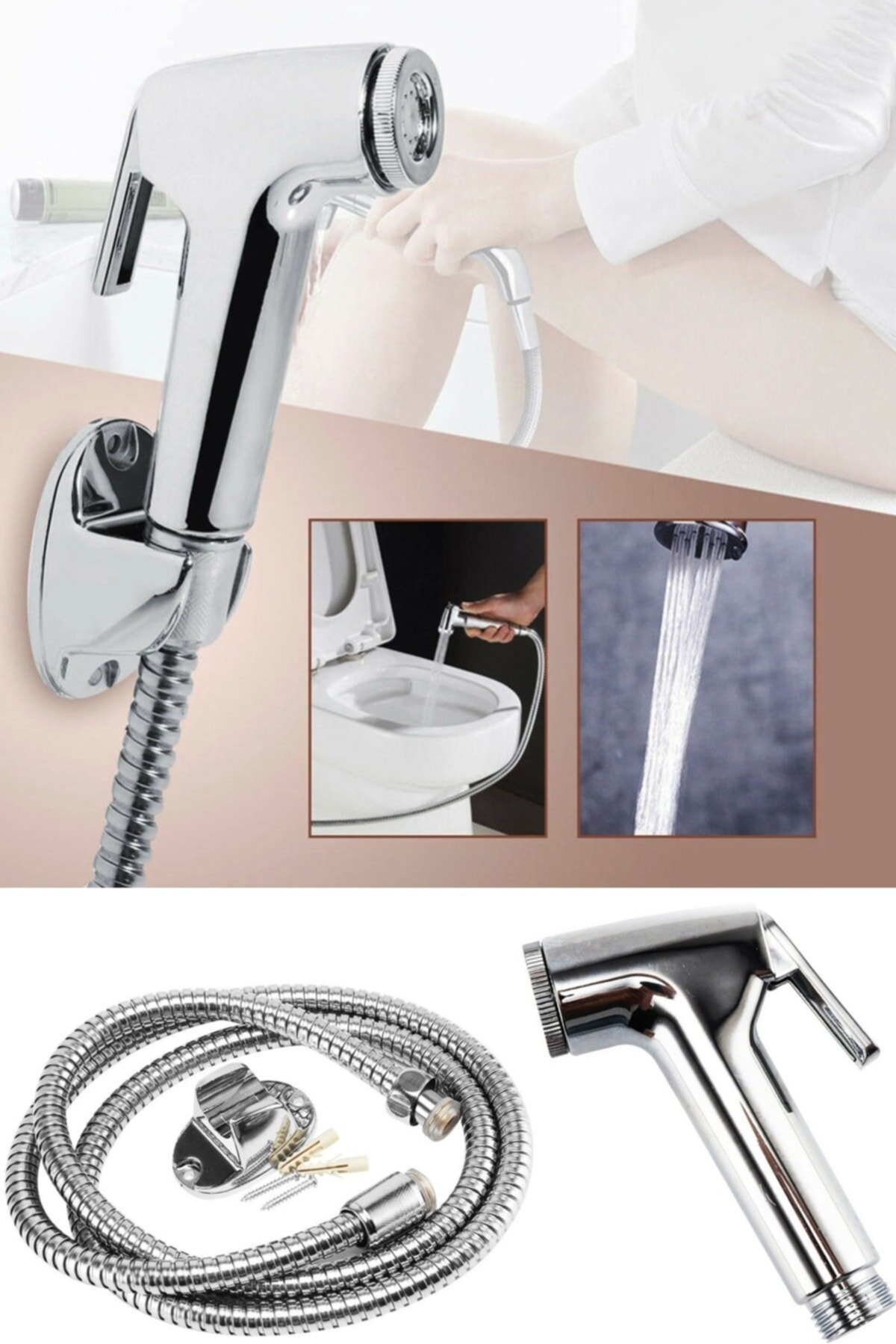 QNİAY Taharetmatik Taharet Musluk Set,el Duşu Tuvalet Sprey St033 ...