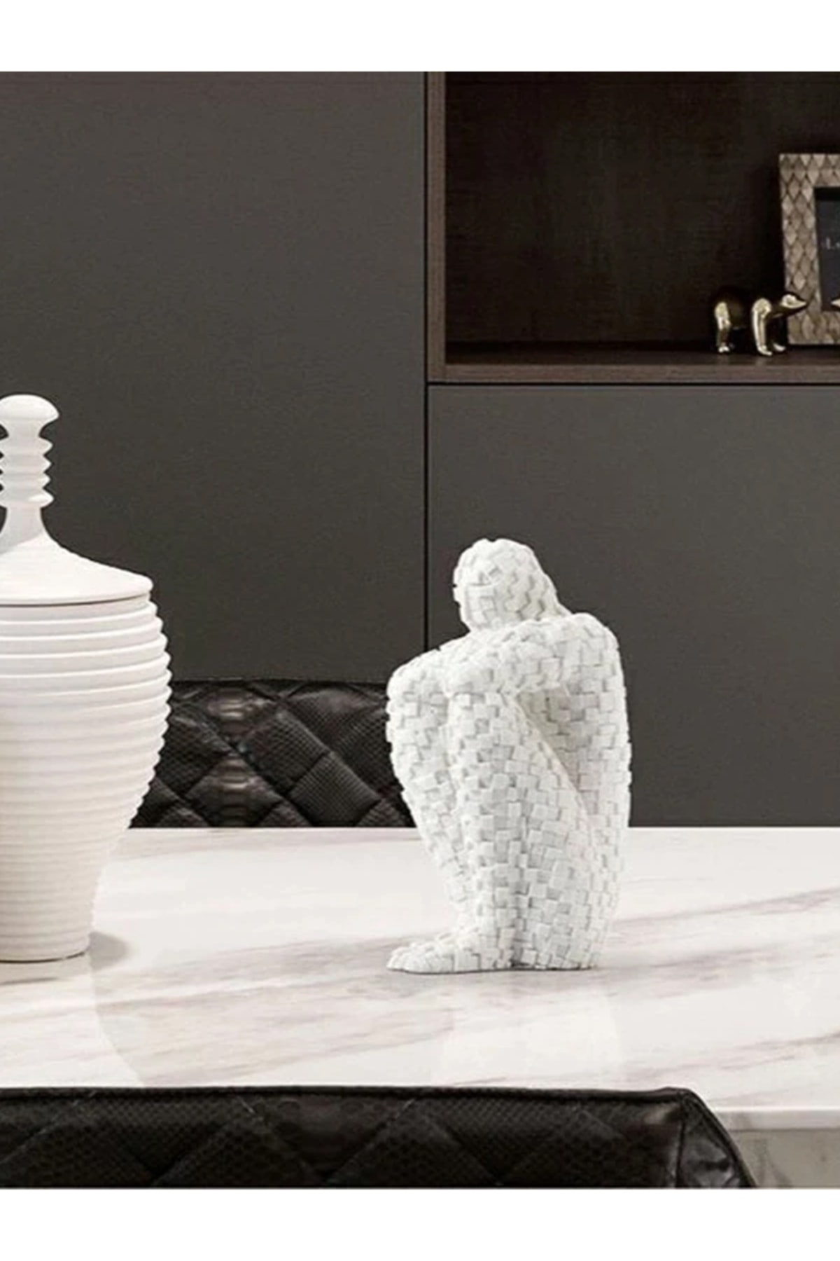 Kayra Hobi Mozaik Ikili Düşünen Adam Dekoratif Heykel Biblo Set Masa ...