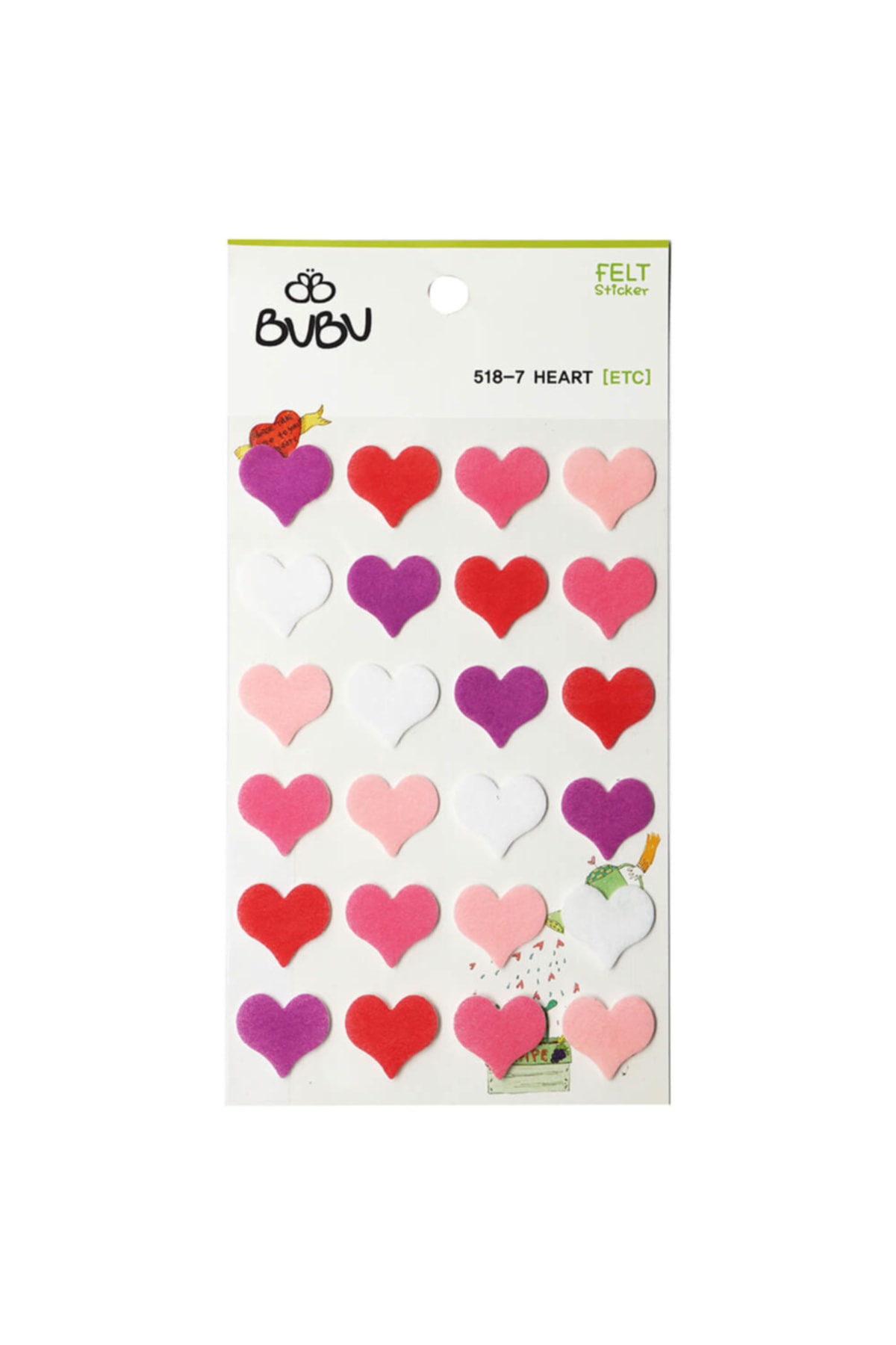 Bubu Keçe Sticker Renkli Kalpler Büyük - Fiyatı, Yorumları