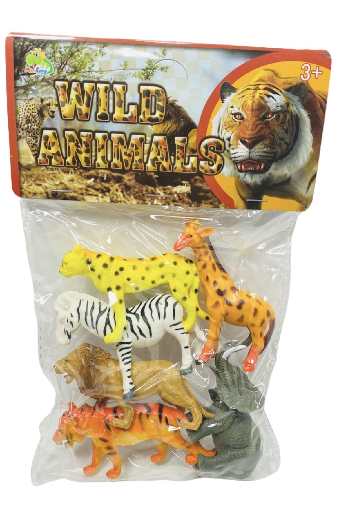 toysandmore Vahşi Hayvan Ayakta Duran 6 Parça Aslan Zebra Zürafa Fil ...