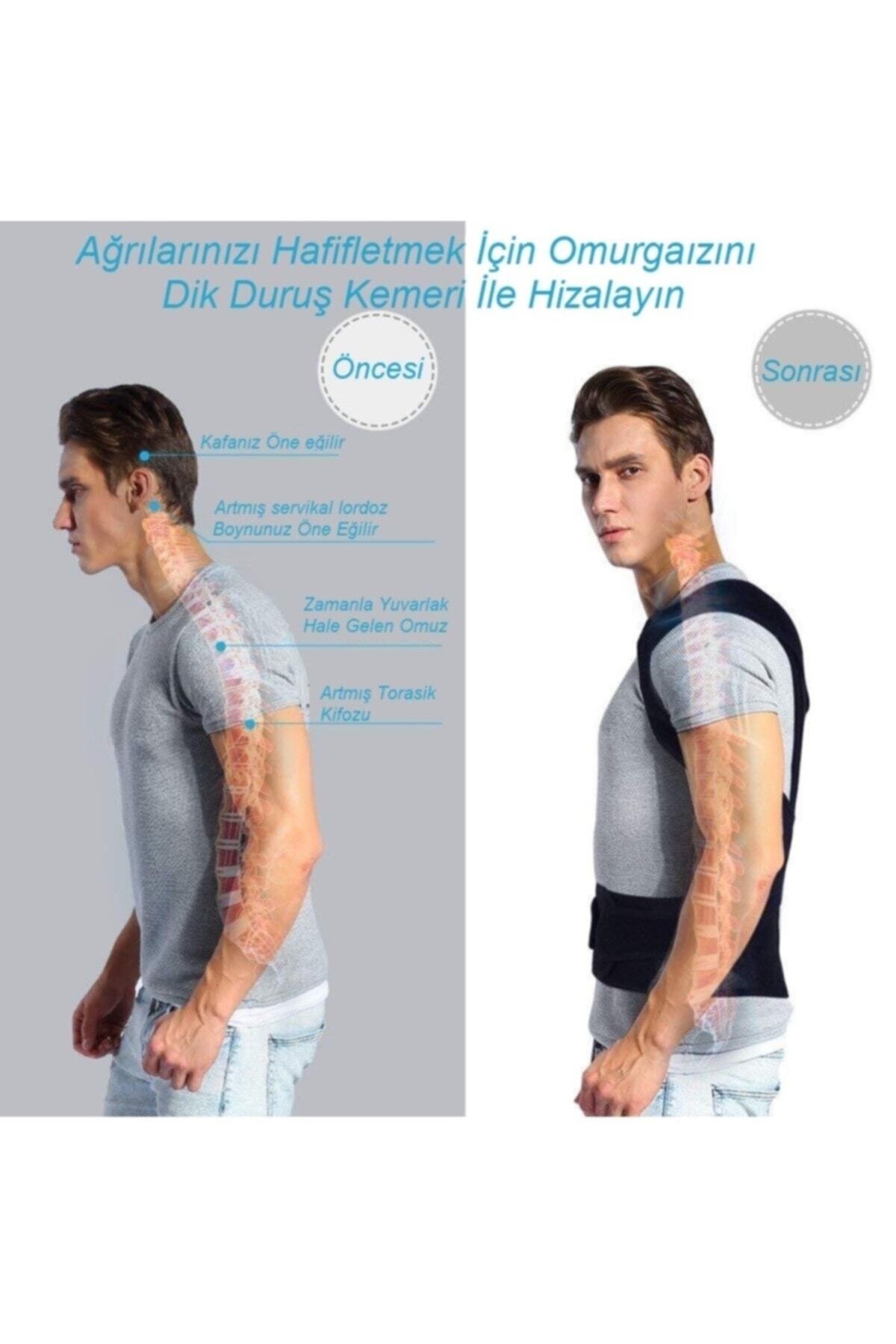 MİSTİRİK Pulsano Balenli Dik Durmayı Sağlayan Sırt Korsesi Kadın-erkek ...
