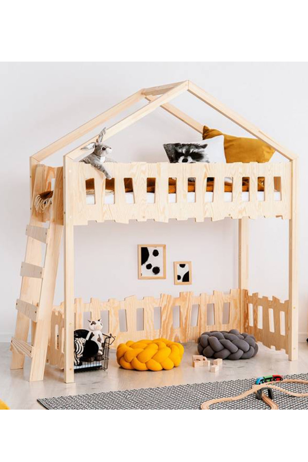 MiniWood Markaawm Montessori Ranza Oyun Alanlı Ranza Çocuk Yatak Play ...