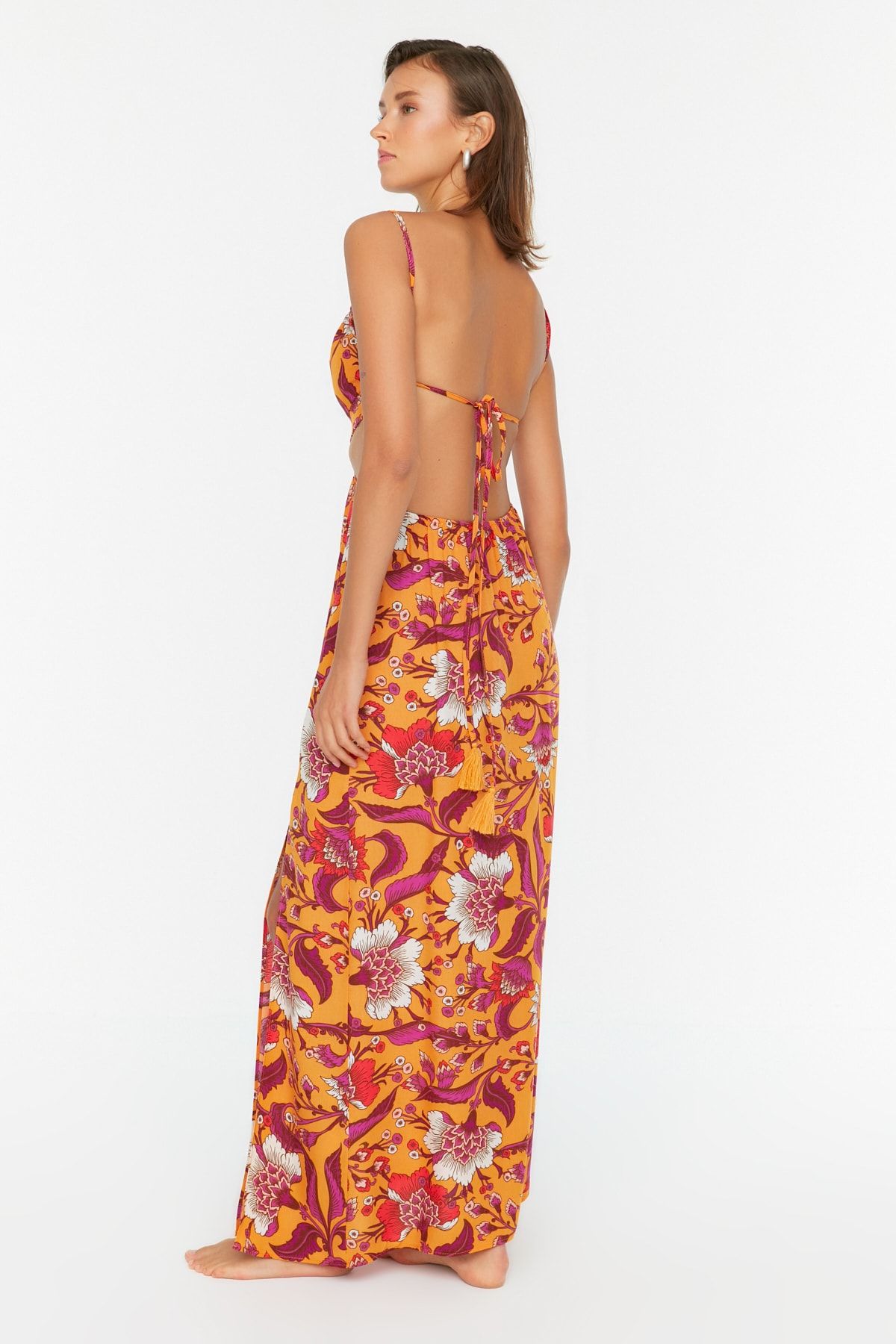 Trendyol Collection Orangefarbenes Floral Gemustertes Detailliertes