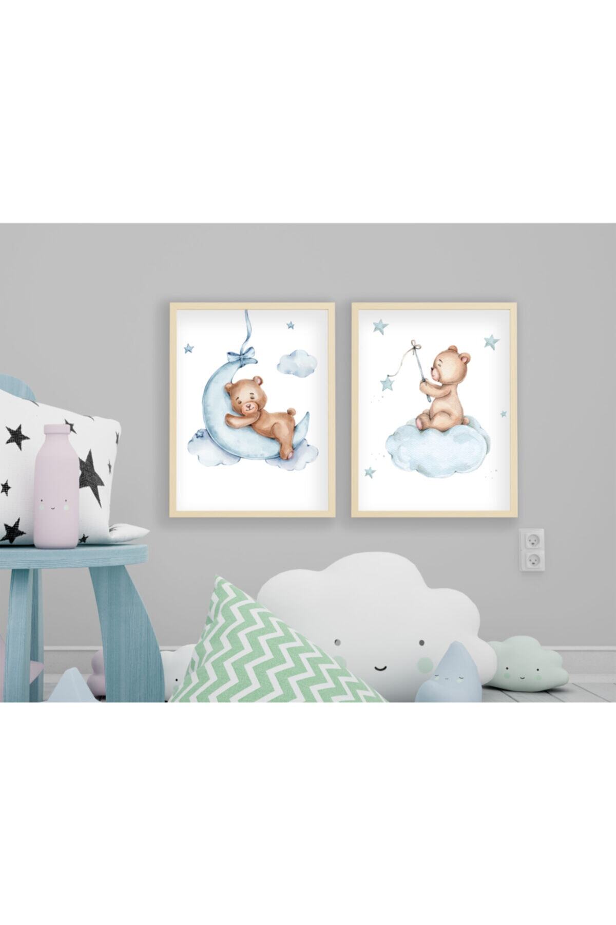 Ya&mu Tablosetleri 2 Adet 33 X 45cm Büyük Boy Ahşap Çerçeveli Bebek ...