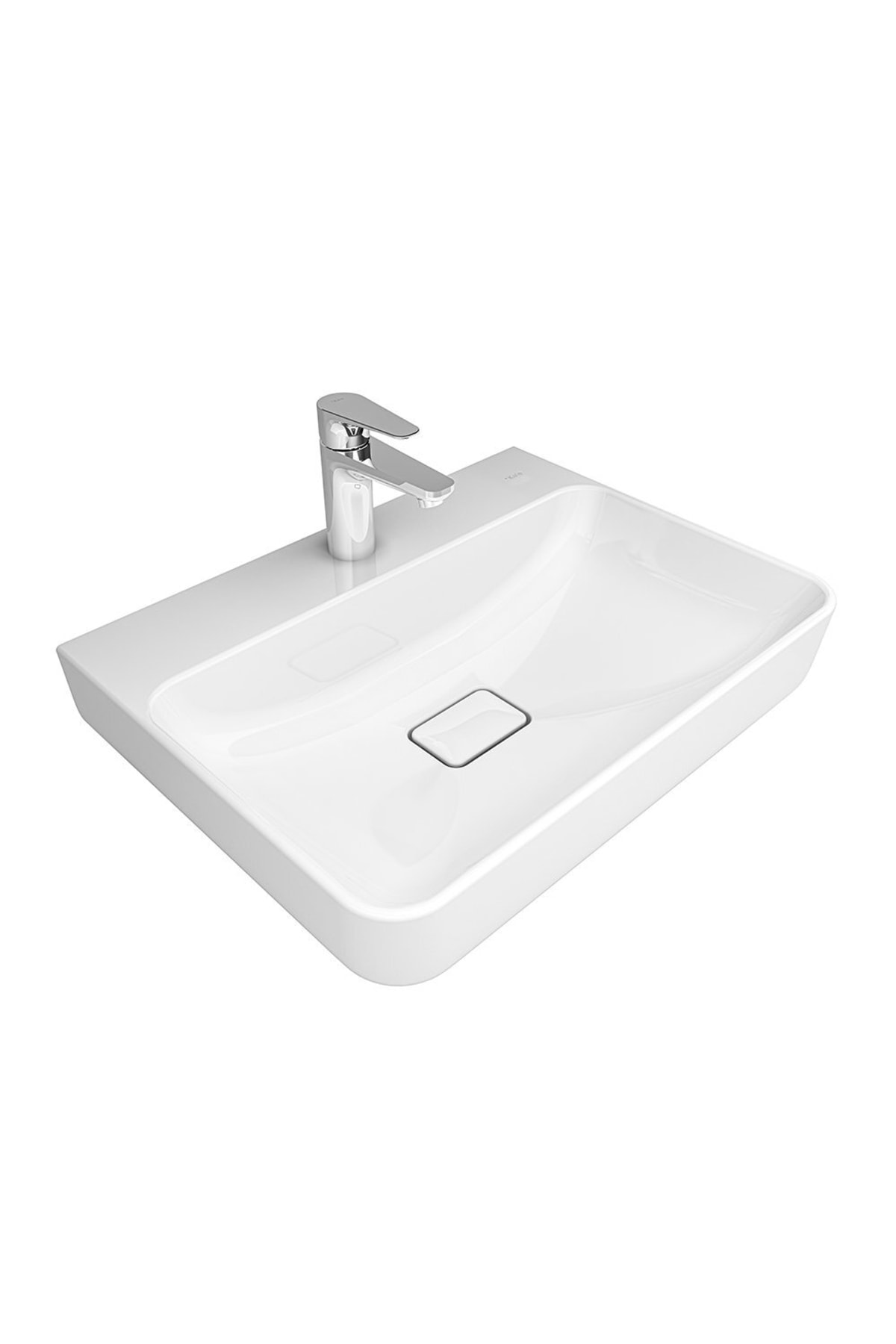 KALE Zero 2.0 Armatür Bantlı Dikdörtgen Tezgah Üzeri Lavabo 60x45cm ...