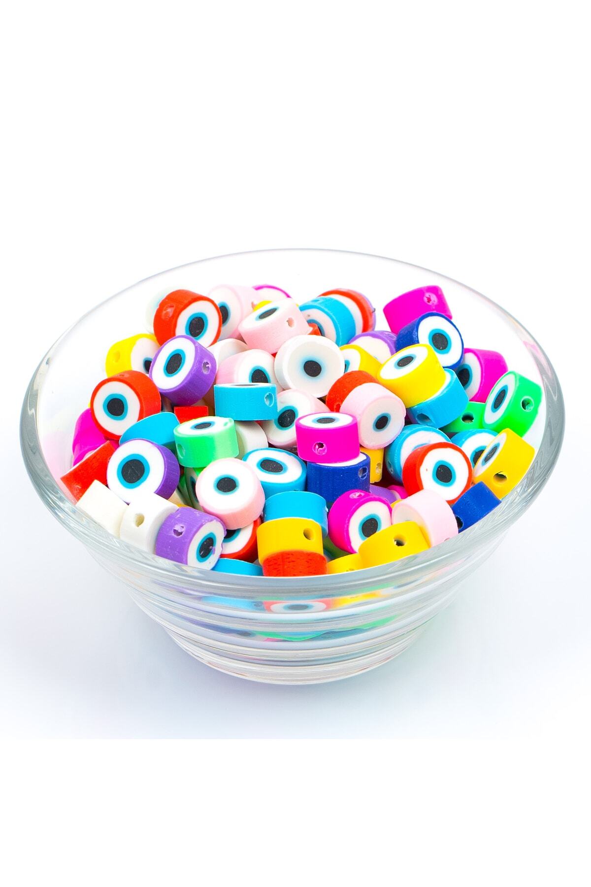 yfhobi 10 Adet - Polimer Fimo Boncuk, Karışık Renkli Nazar Figürlü Polimer Kil Boncuk. 1. Kalite ...