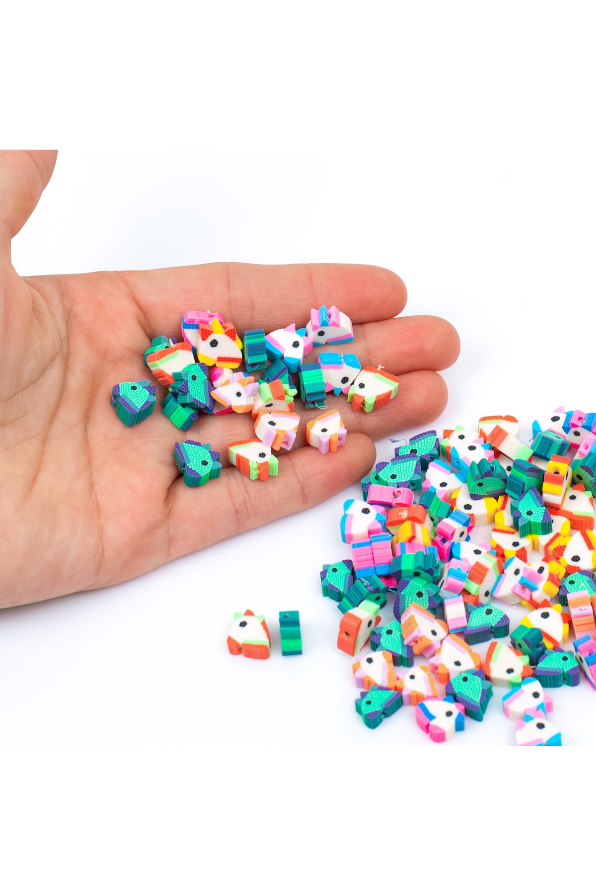 yfhobi 10 Adet - Polimer Fimo Boncuk, Karışık Kenkli Unicorn Figürlü Polimer Kil Boncuk. 1 ...