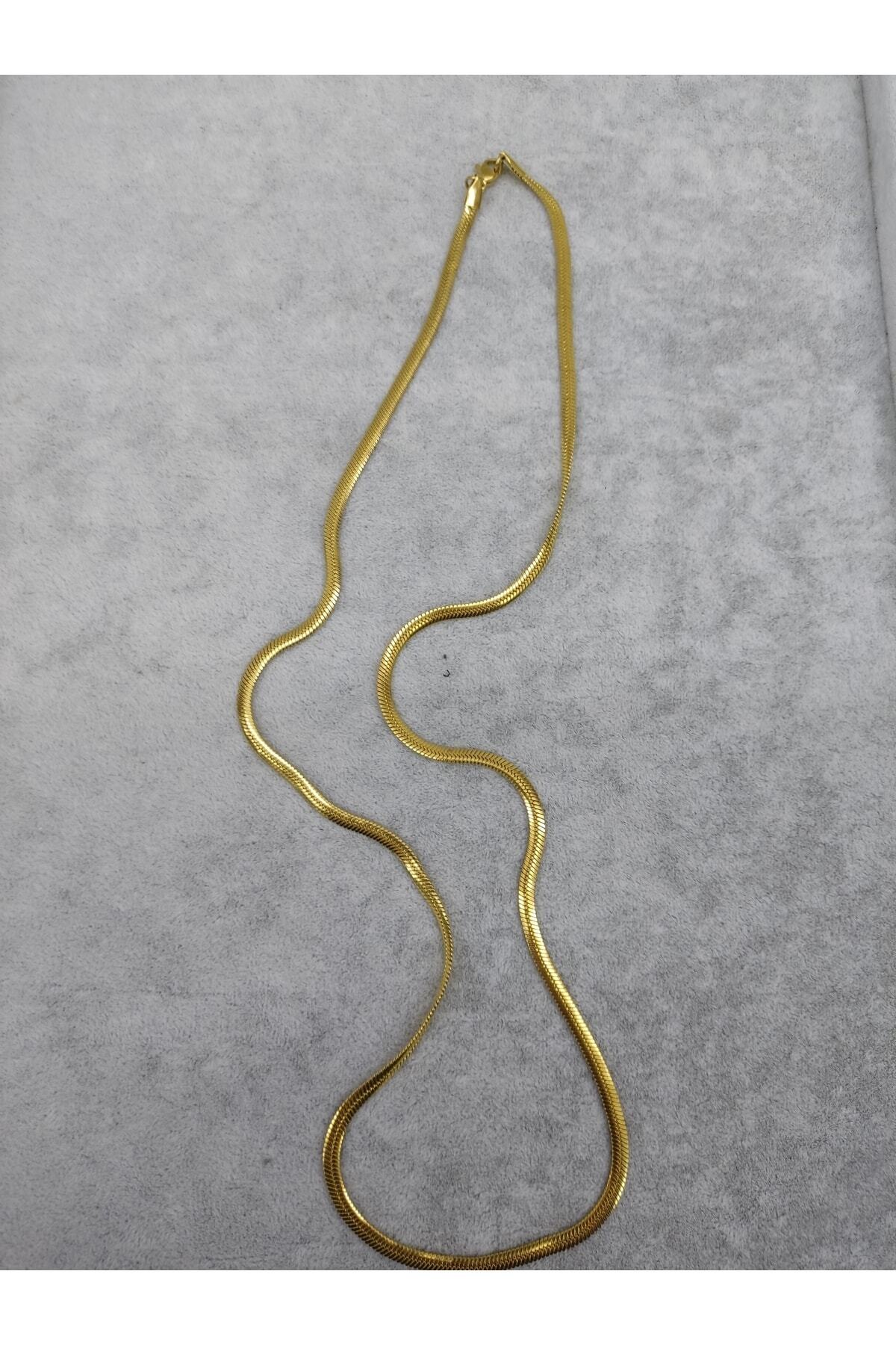 Lizz Steınles Steel Çelik Kolye Erkek Kolye 65 Cm Uzunluk Italyan Yassı ...