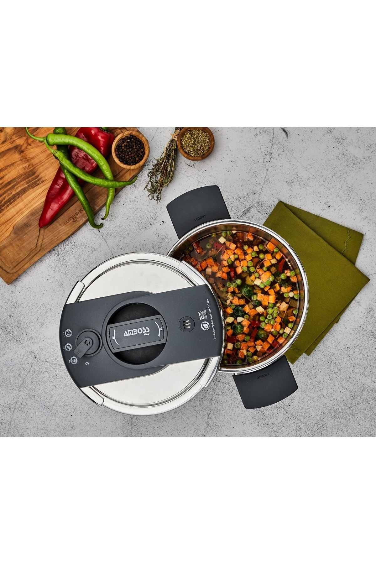 Amboss Enio Matik Paslanmaz Çelik 22 Cm 8 Lt Düdüklü Tencere Fiyatı ...