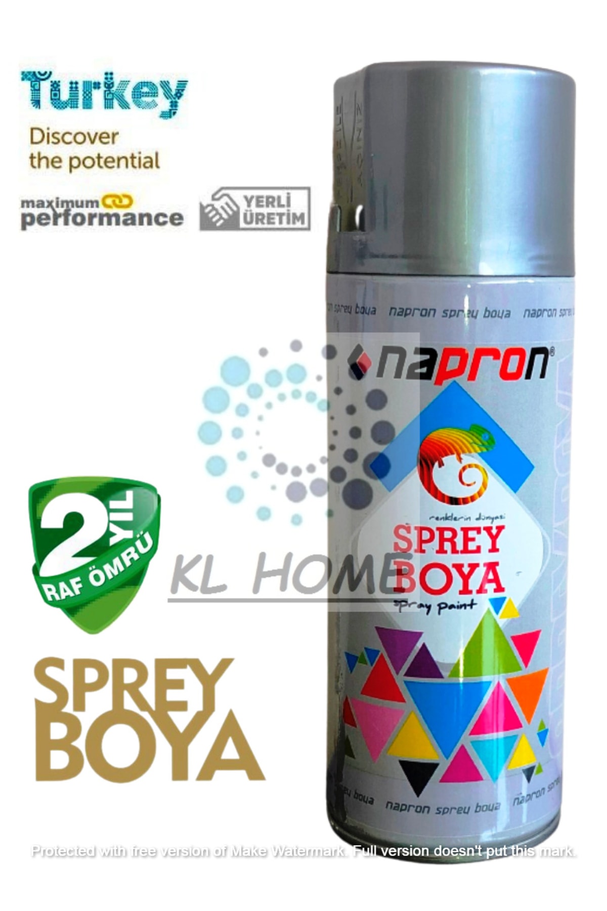 KL HOME Metalik Gri Sprey Boya 400ml Uygun Büyük Boy -2yıl Raf Ömrü ...