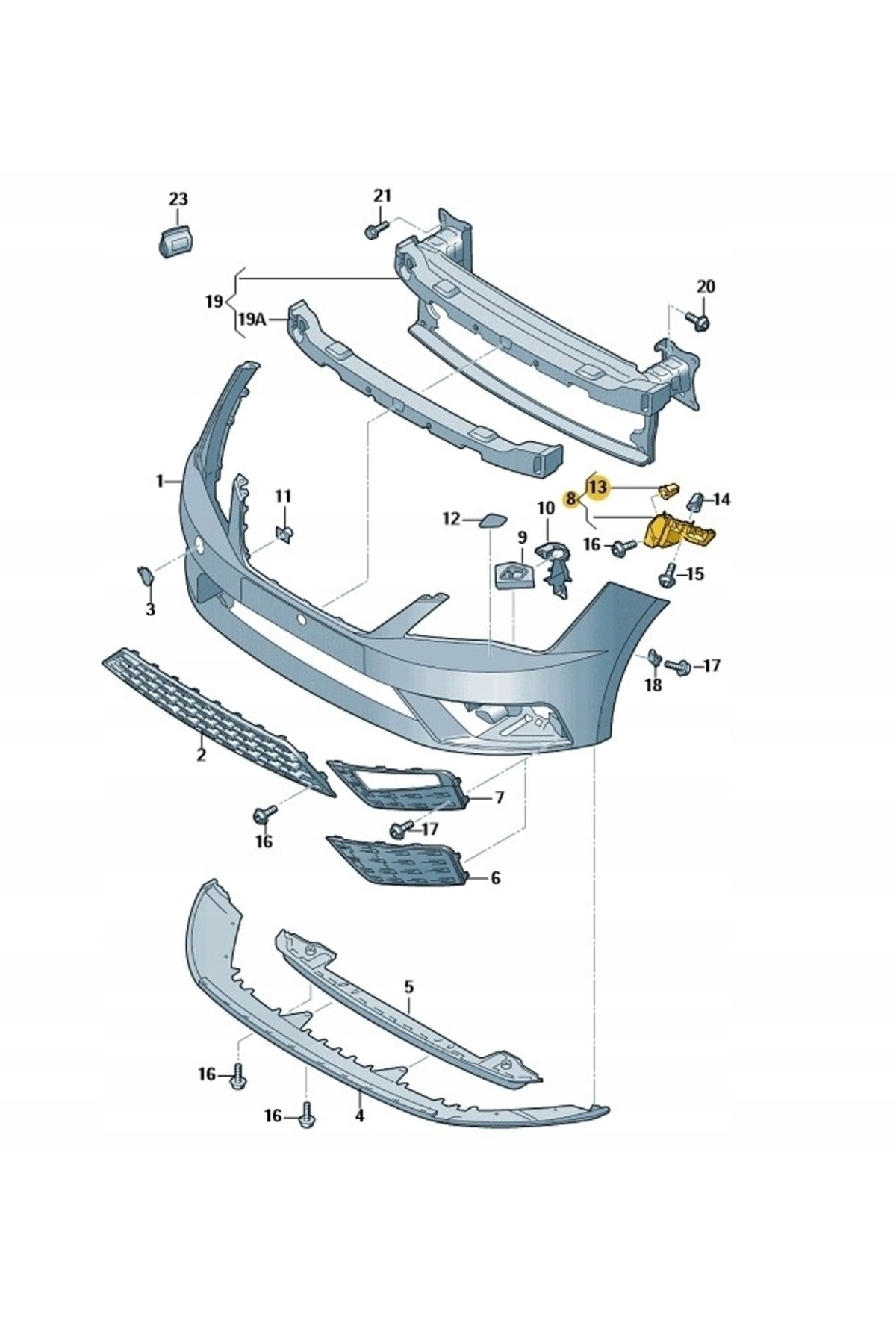 gkl Seat Leon 2017-2020 Ön Tampon Braketi Sol 5f0807049a Uyumlu Fiyatı ...