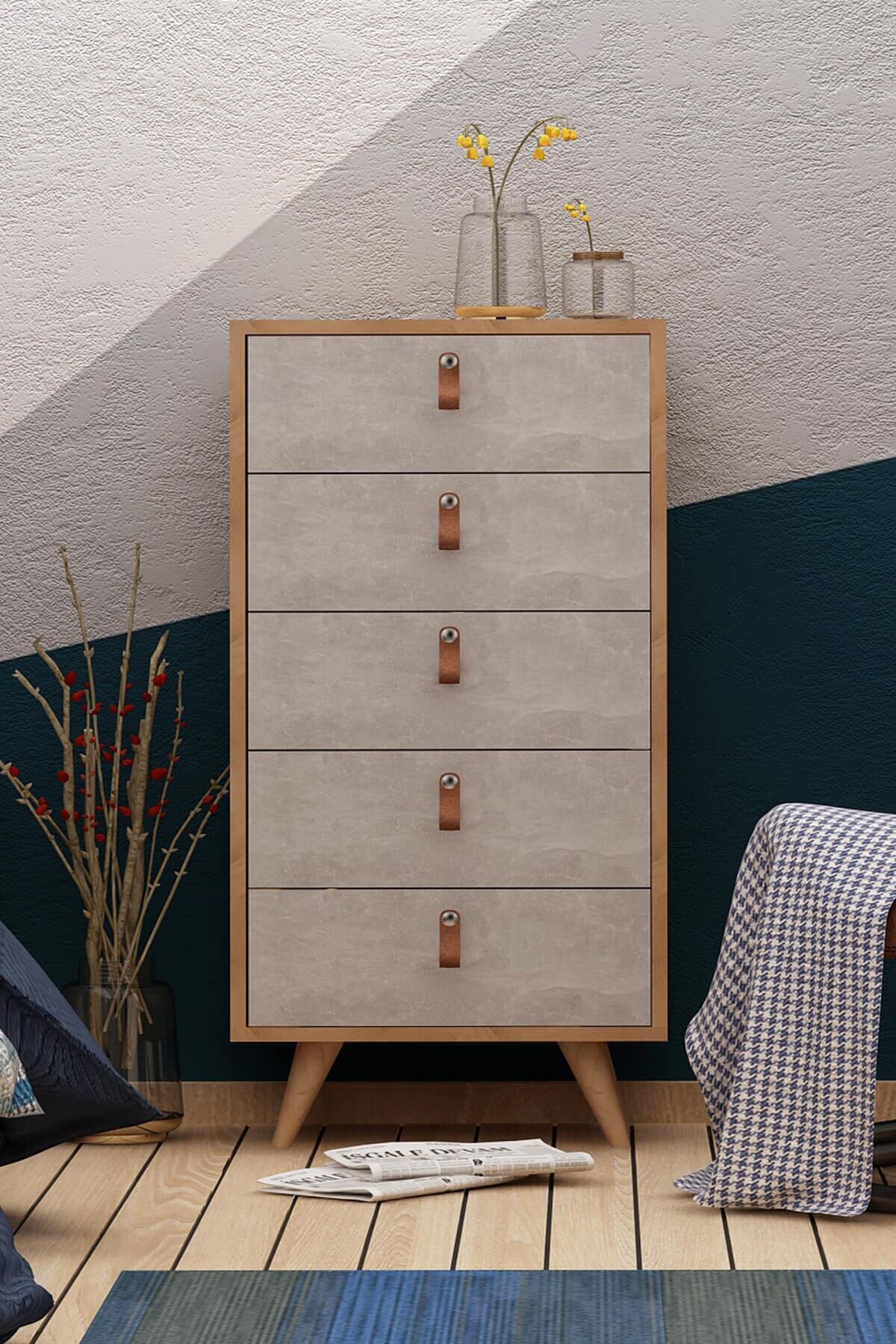 Mymob Kahve Bej Betong Plus Spanze Komodin - Fiyatı, Yorumları