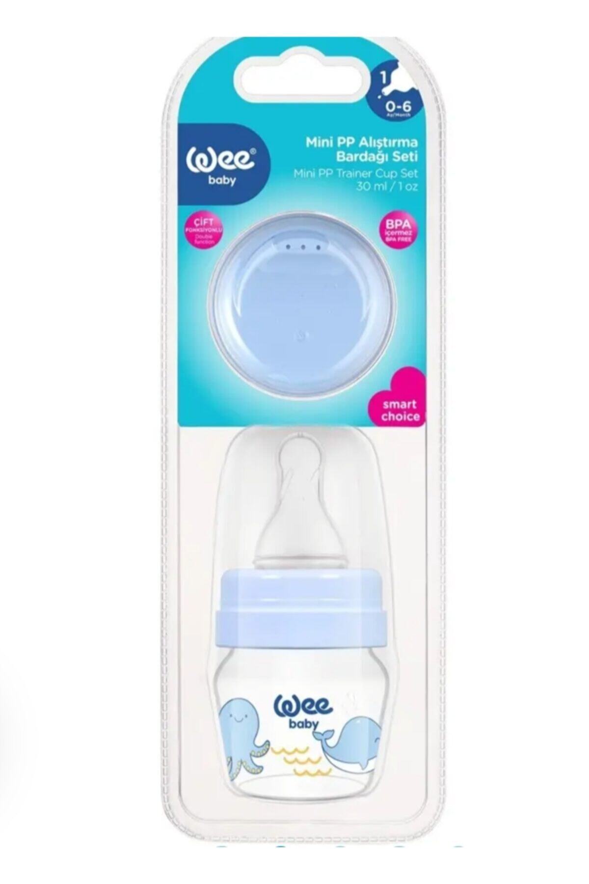 Wee Baby Mavi Çift Fonksiyonlu Mini Pp Alıştırma Bardağı Seti 30 ml ...