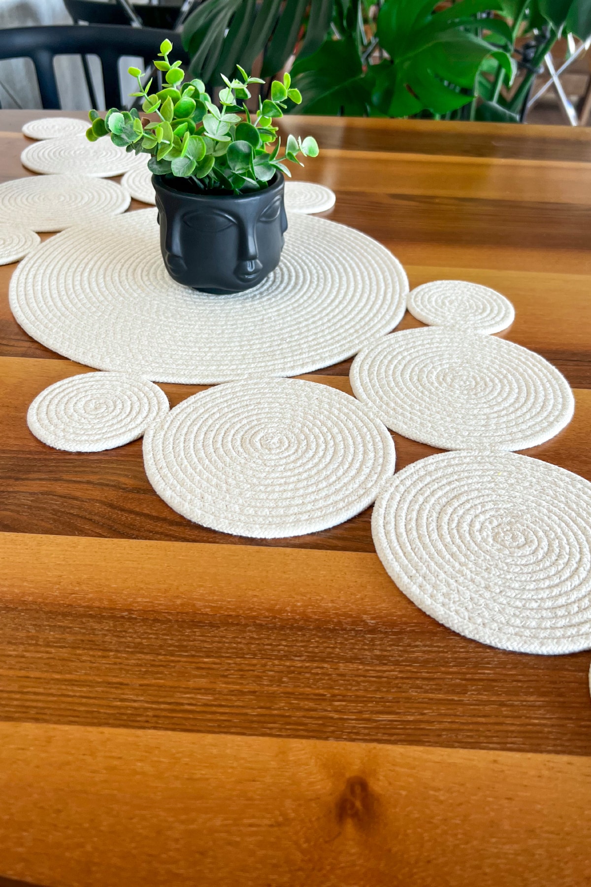 Homever Pointy Beyaz Yıkanabilir Pamuk Hasır Halat Salon Sehpa Mutfak ...