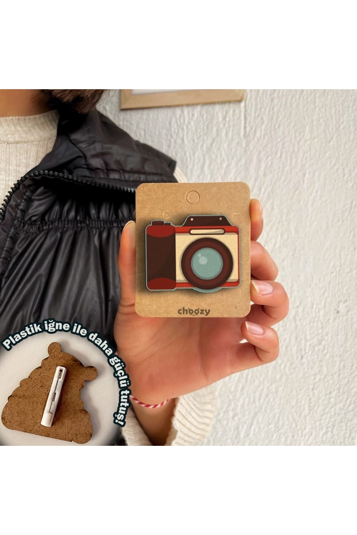 choozy Retro Fotoğraf Makinesi Baskılı Ahşap Rozet Fiyatı, Yorumları ...