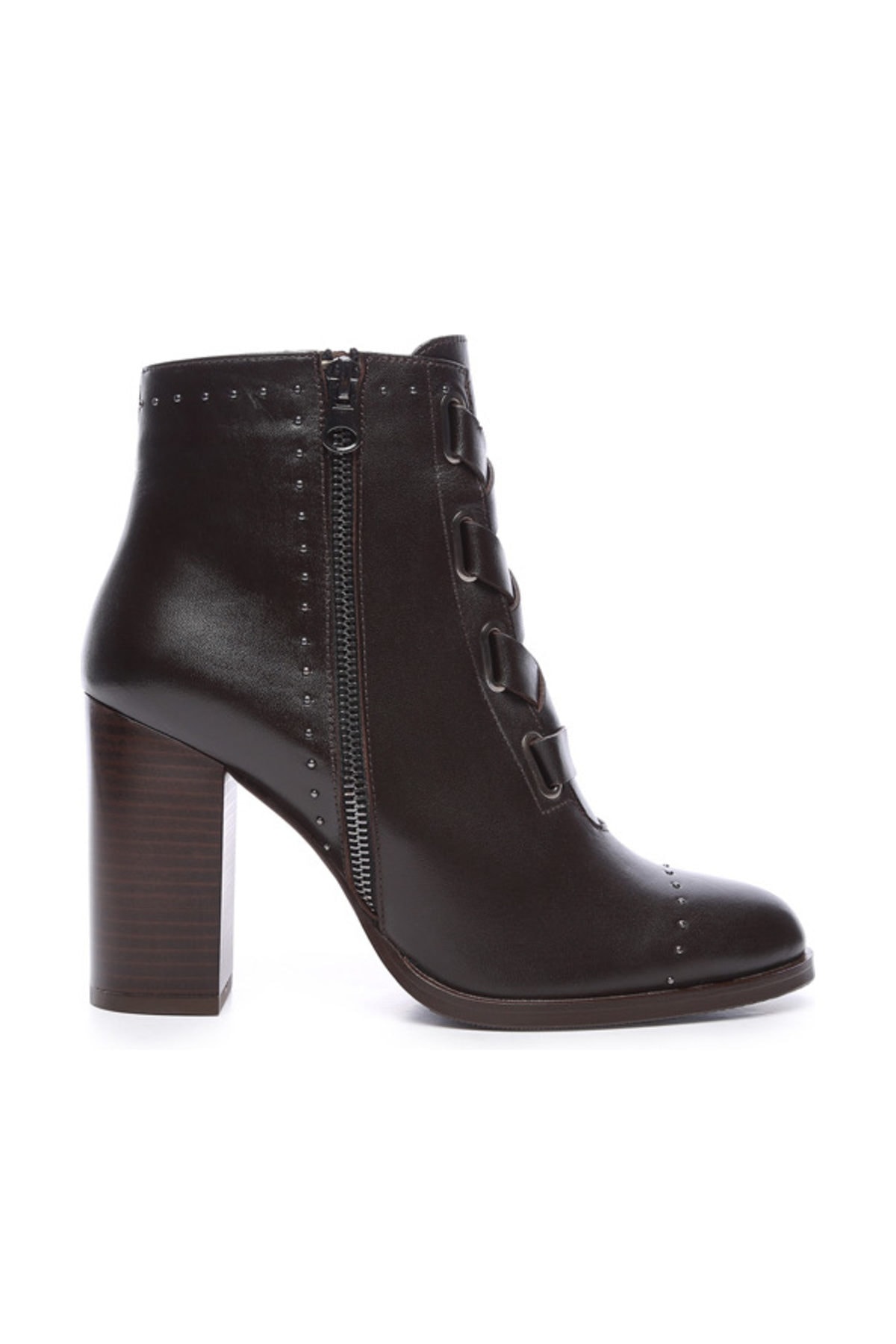 KEMAL TANCA Hakiki Deri Kahverengi Kadın Klasik Bot KEMAL TANCA Hakiki Deri Kahverengi Kadın Klasik Bot