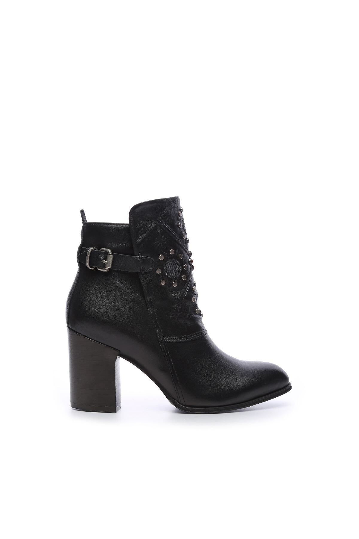 KEMAL TANCA Hakiki Deri Siyah Kadın Casual Bot