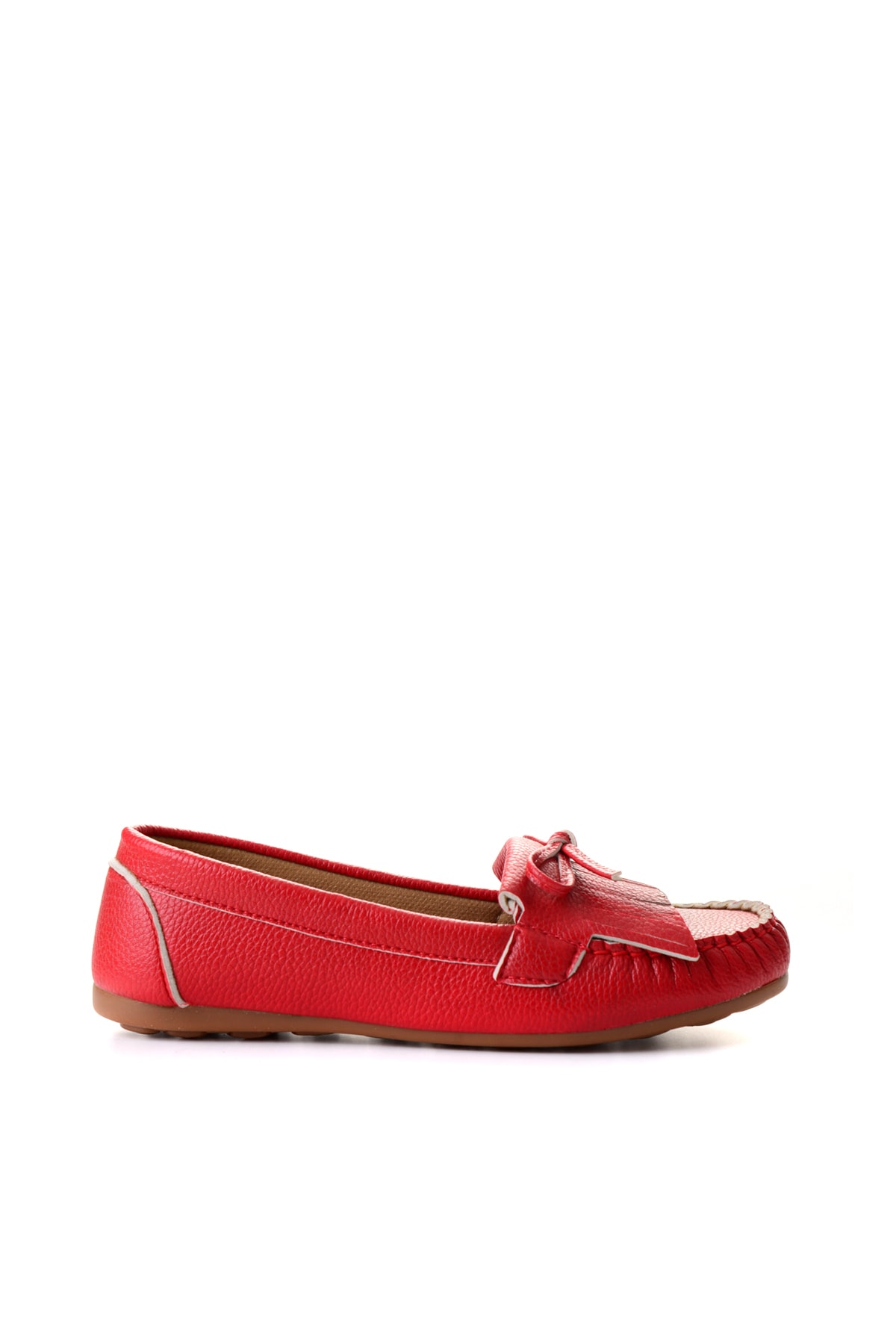 Bambi Kırmızı Kadın Loafer Ayakkabı