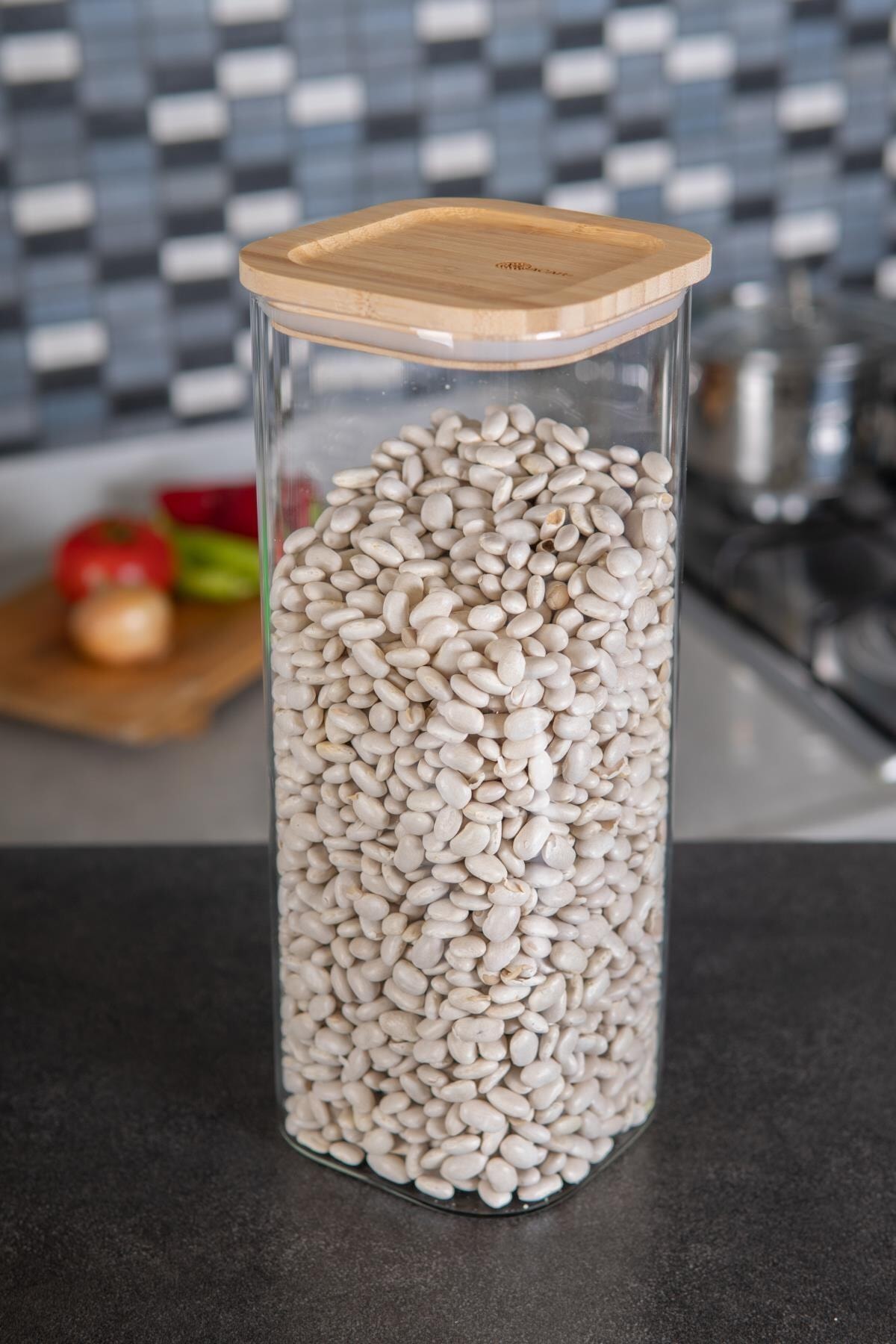 ACAR Bambu Kapaklı Oval Cam Kavanoz 2.05 Lt Tns-010401 Fiyatı ...