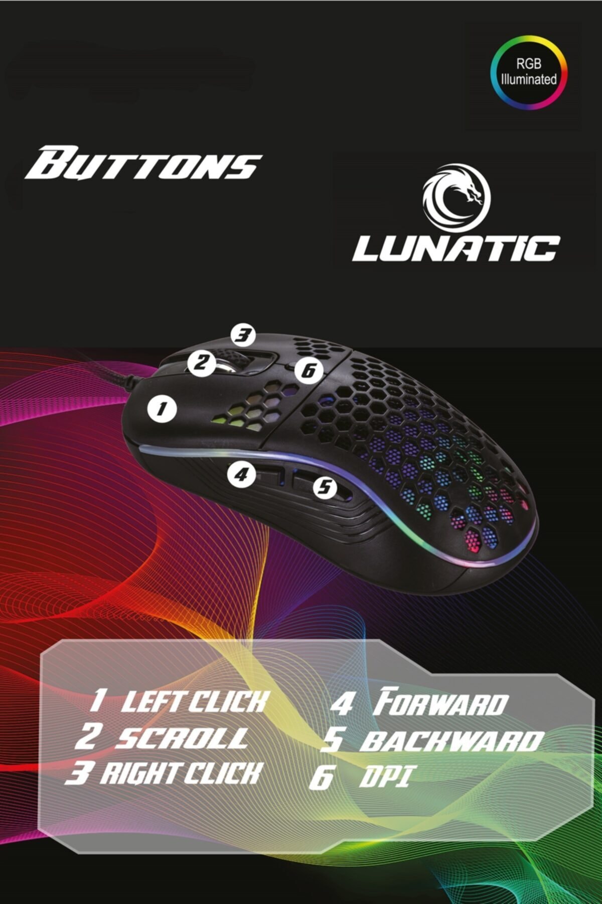 Lunatic Sparrow 6400 Dpi Rgb Ledli Makrolu Oyuncu Mouse Drag Click ...