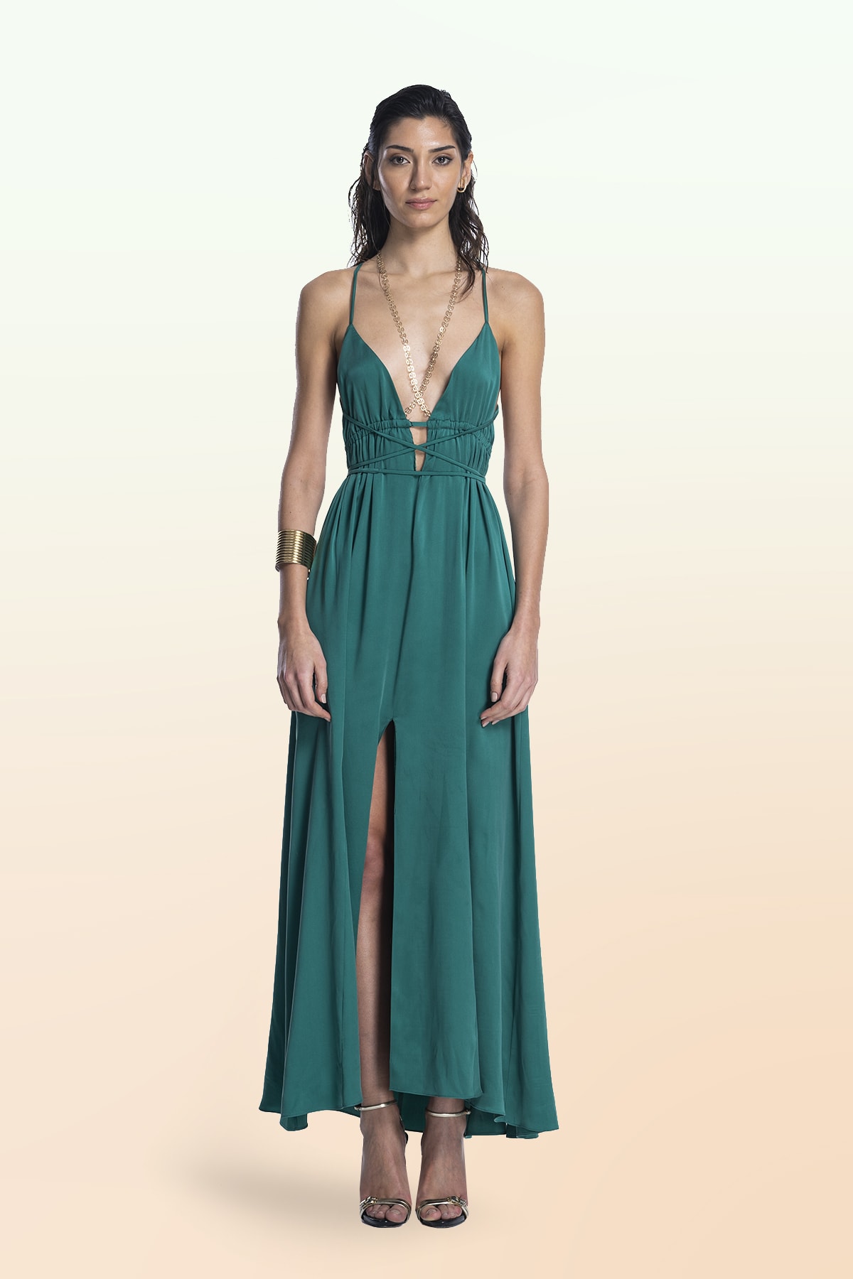 TUBA ERGIN Ipek Askılı Sırt Dekolteli Maxi Eleni Gece Elbisesi Fiyatı ...