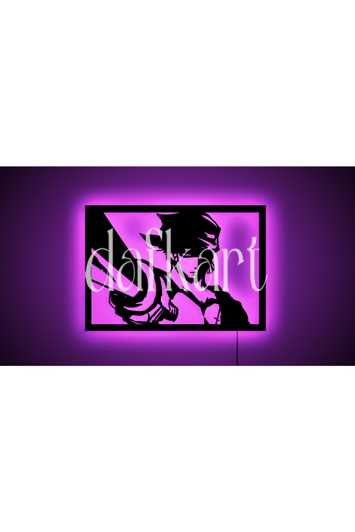 DAFKART One Piece Roronoa Zoro Rgb Led Işıklı Ahşap Tablo Ev/ofis Anime ...