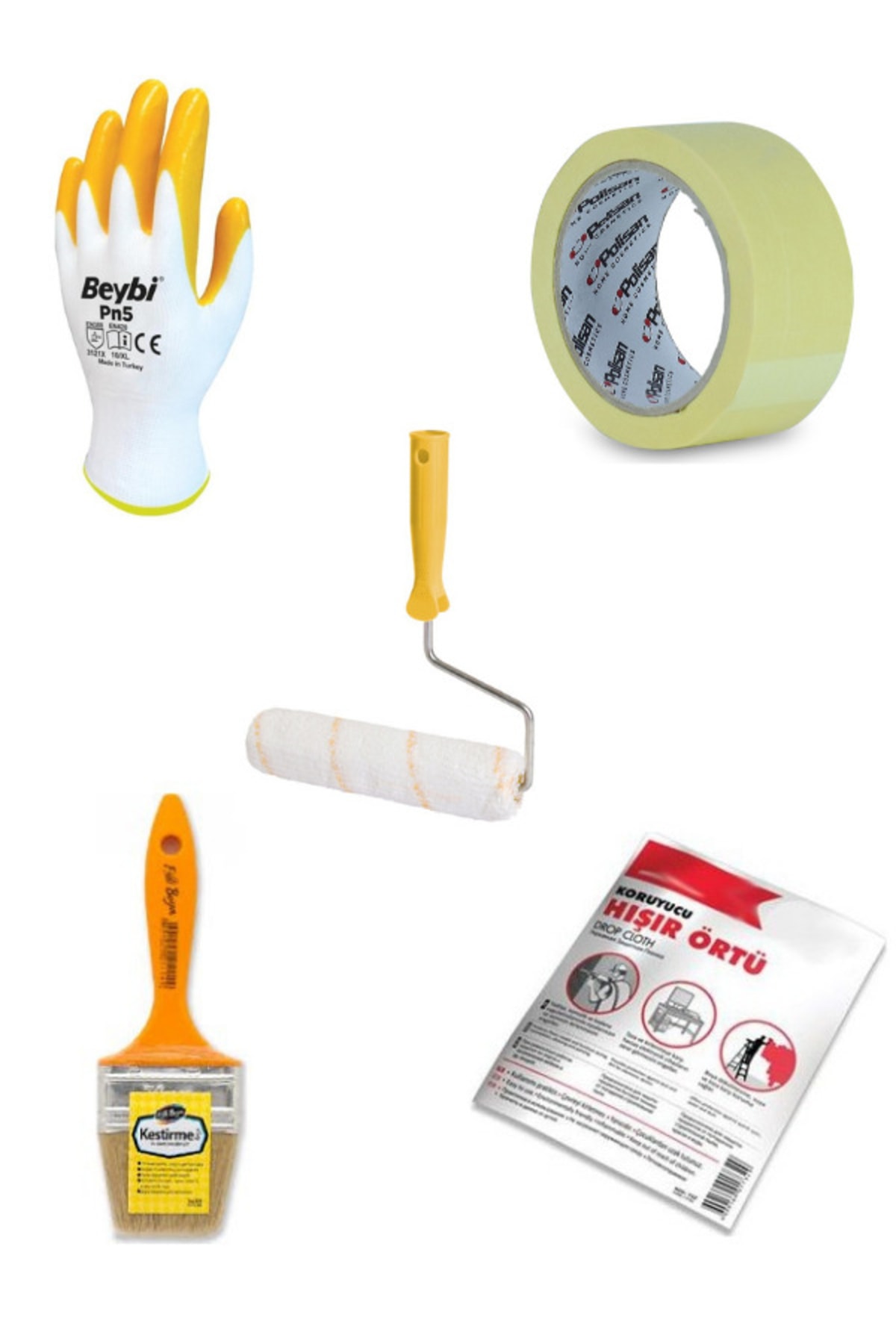 Filli Boya Boyaya Hazırlık Setim 50m2 Örtü+ Kestirme Fırça+polisan Bant ...