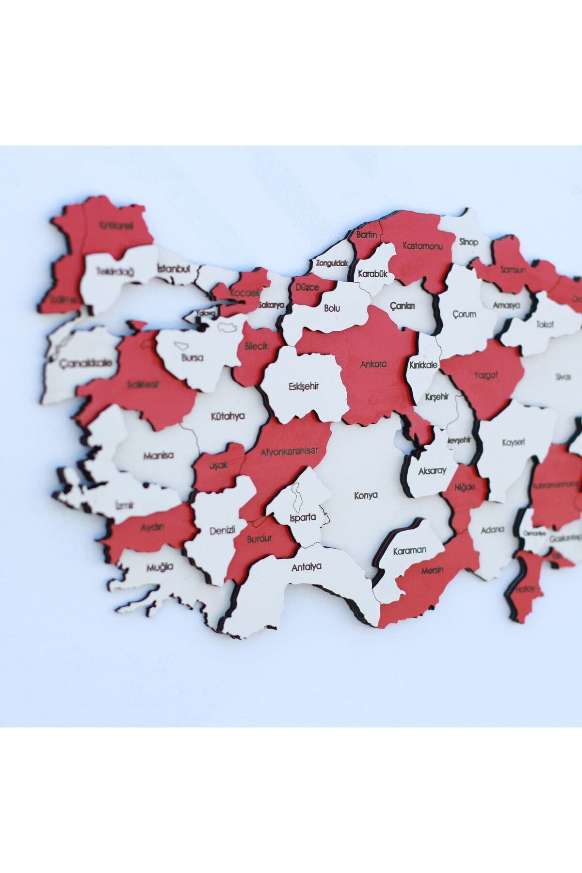 Colorfull Worlds 3D Wooden Turkey Map, Three-Dimensional Wooden Wall ...