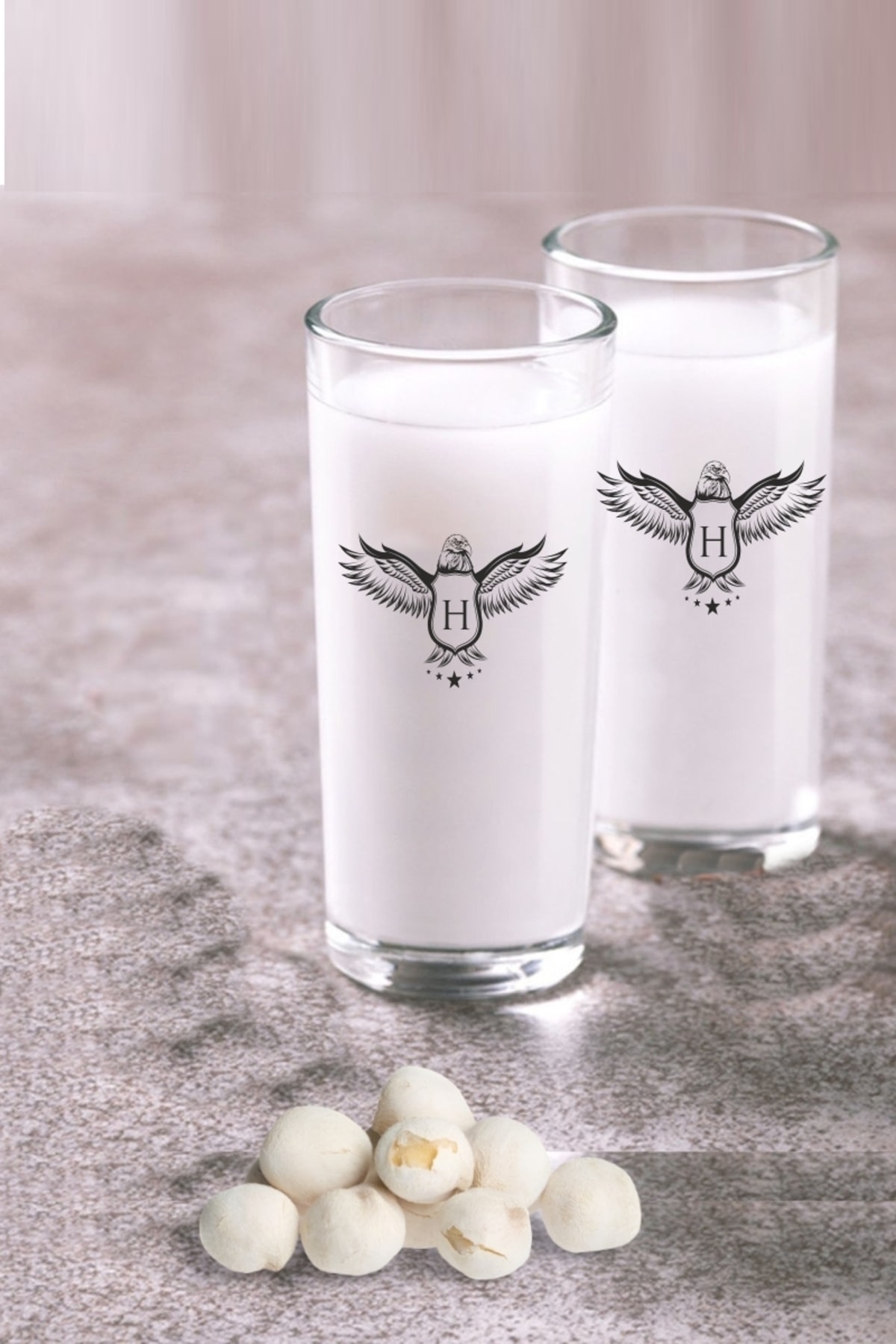 Paşabahçe Double Raki Glass with Letter H and Eagle Logo Does Not Come ...
