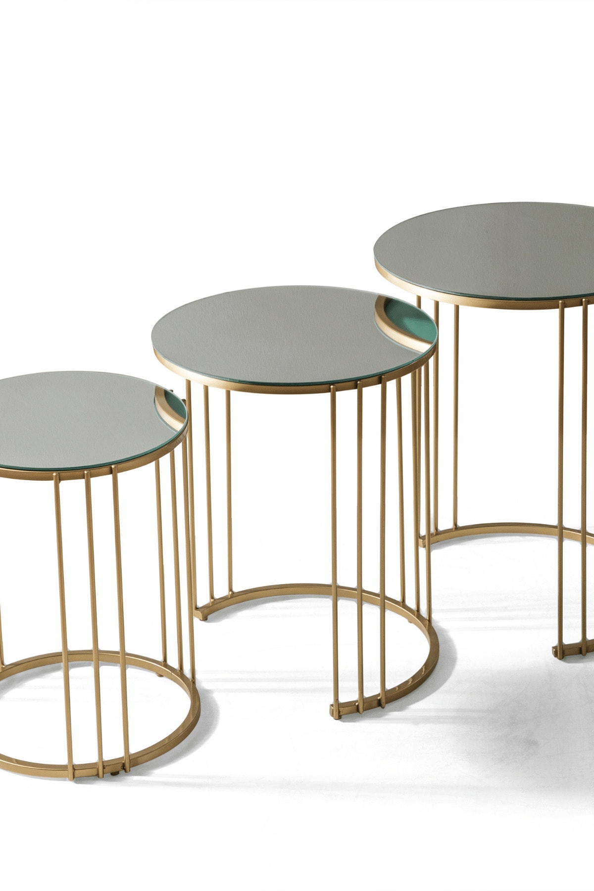 Mobievim Napoli Gold Metal Ayaklı Aynalı Zigon Sehpa 3'lü Fiyatı ...