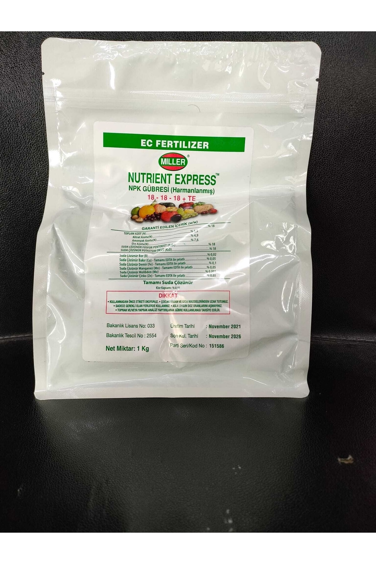 Miller Nutrient Express Npk Gübresi 18.18.18 1 Kg - Fiyatı, Yorumları