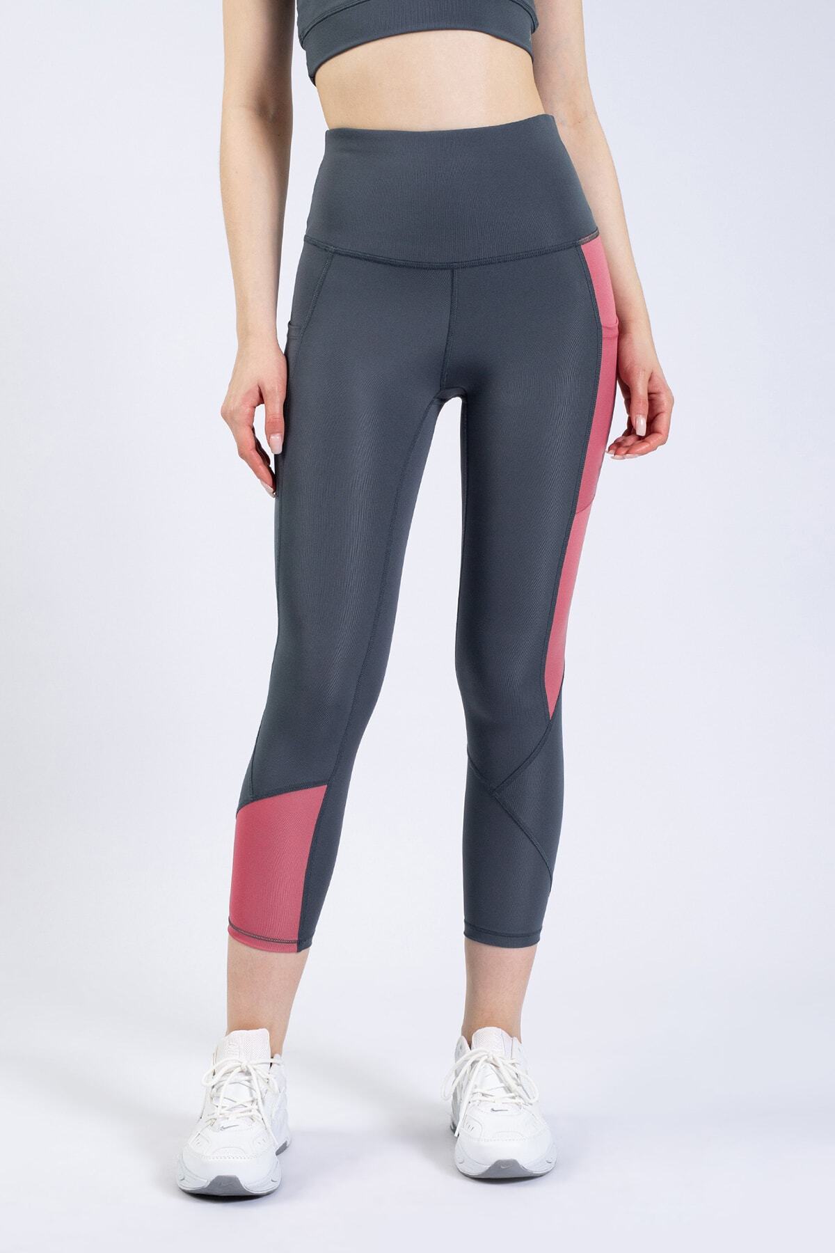 The Step Sports Kadın Gri Kurusu Cepli Yüksek Bel Toparlayıcı ...