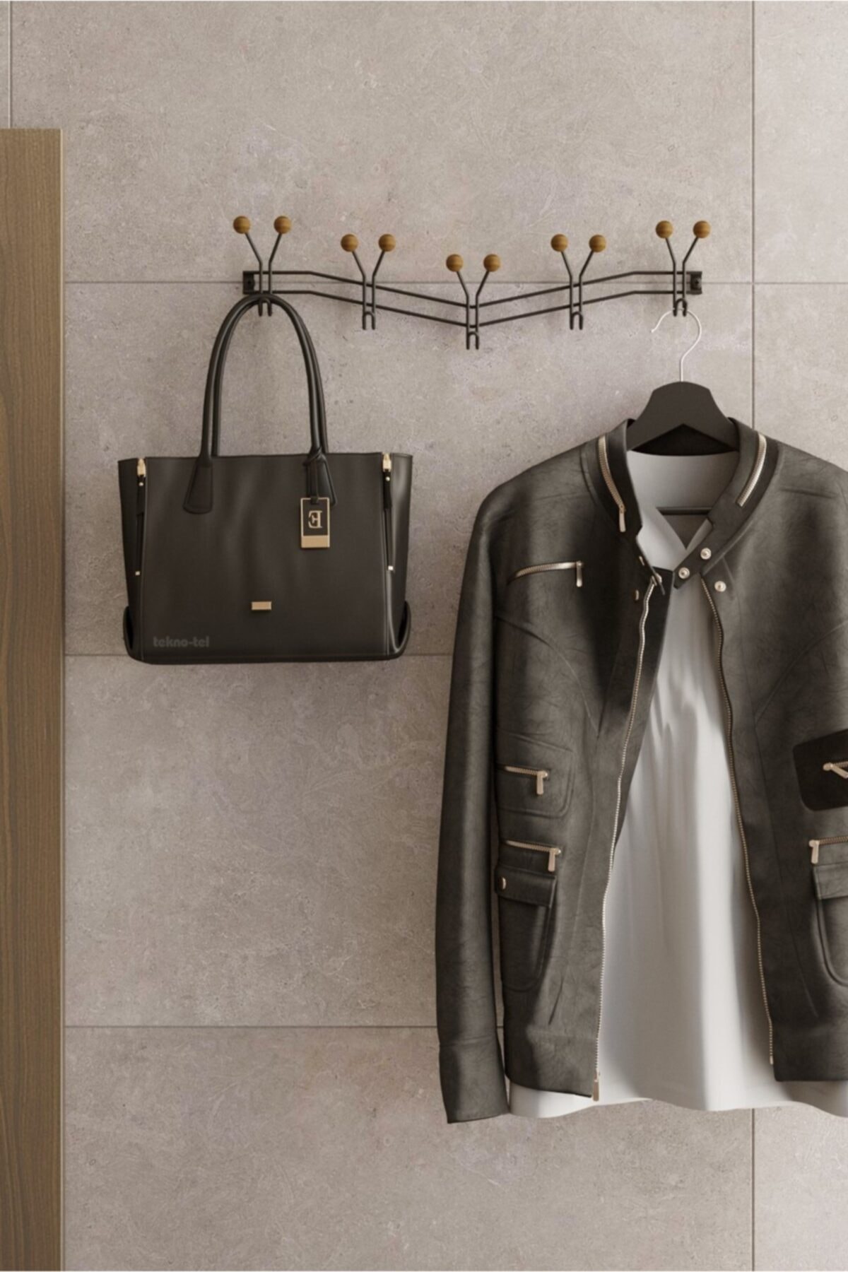 Teknotel AHŞAP BONCUKLU 15'Lİ DUVAR ASKISI MAT SİYAH MG085 - Fiyatı, Yorumları