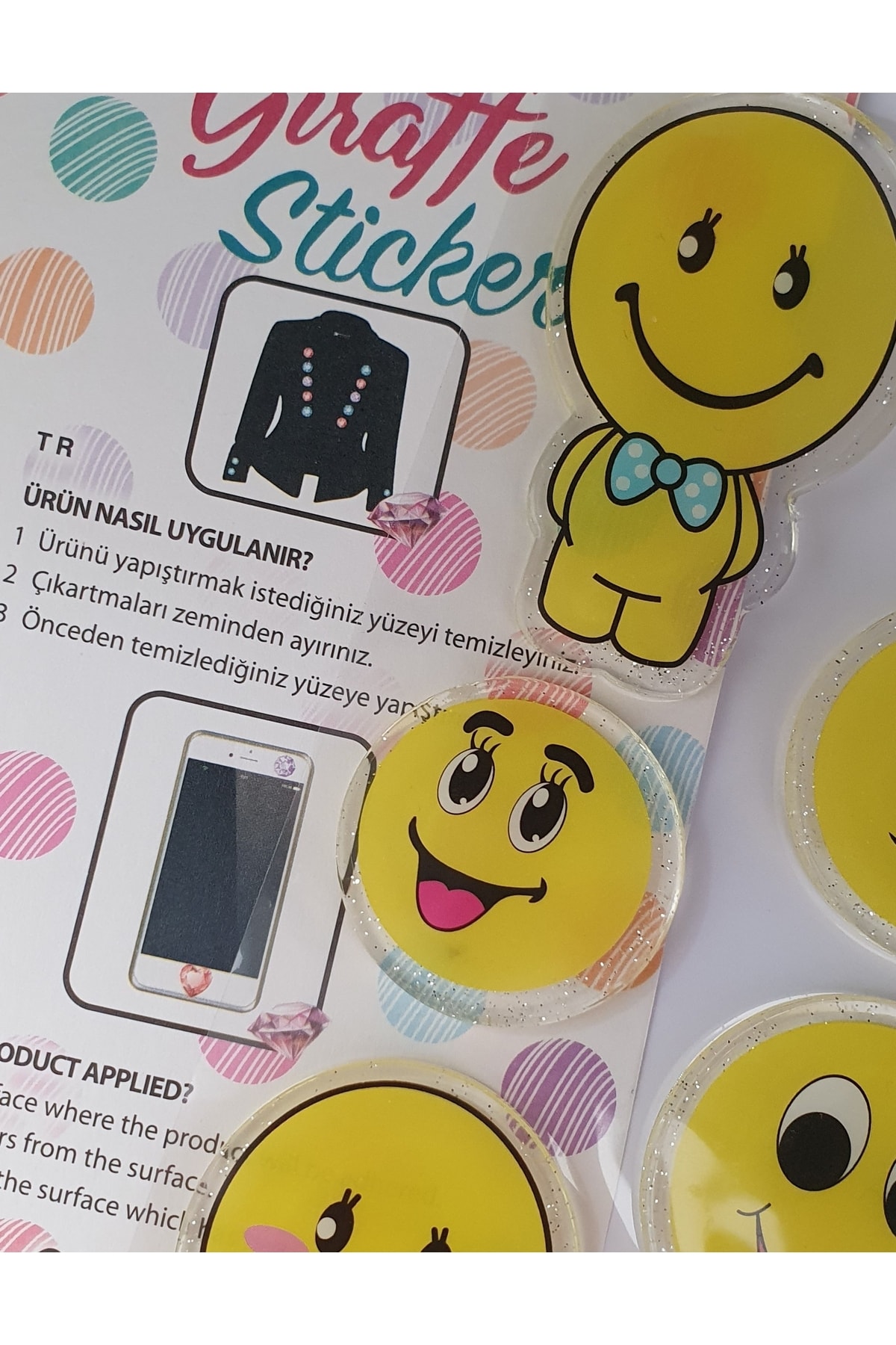 RMC Design Giraffe Jel Sticker Smiling Faces Emoji 3 Boyutlu Fiyatı ...