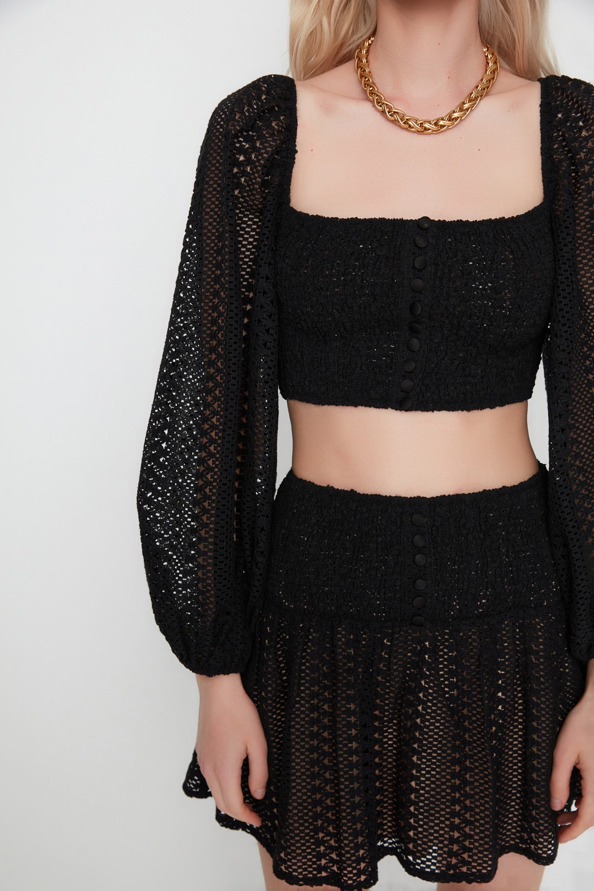 Trendyol Collection X Moeva Black Gipeli Lace Beach Blouse ...