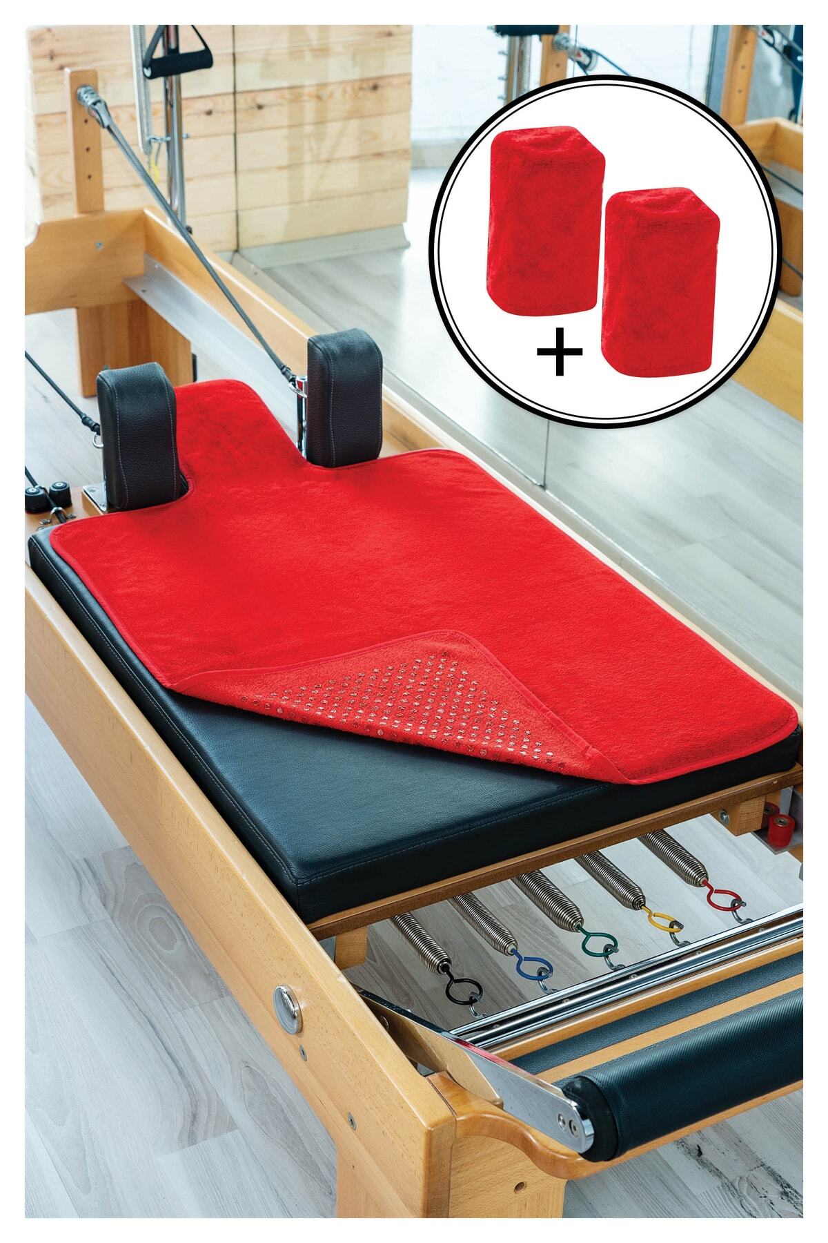 RAINBO Kırmızı Pilates Reformer Havlusu Omuzluk Kılıfı, Kaydırmaz ...