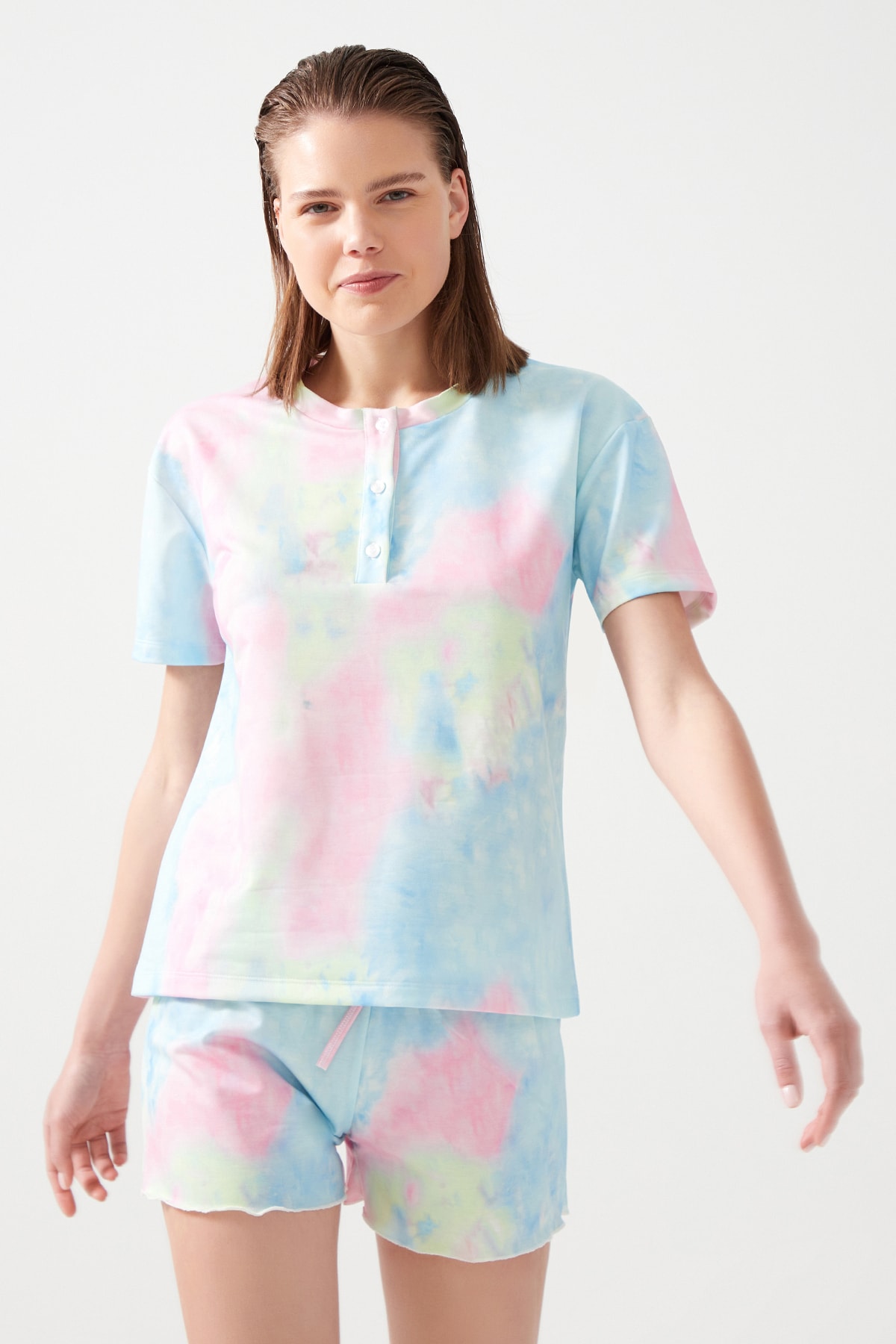 LOS OJOS Kadın Çok Renkli Batik Desenli Pijama Takımı Pj Fiyatı ...
