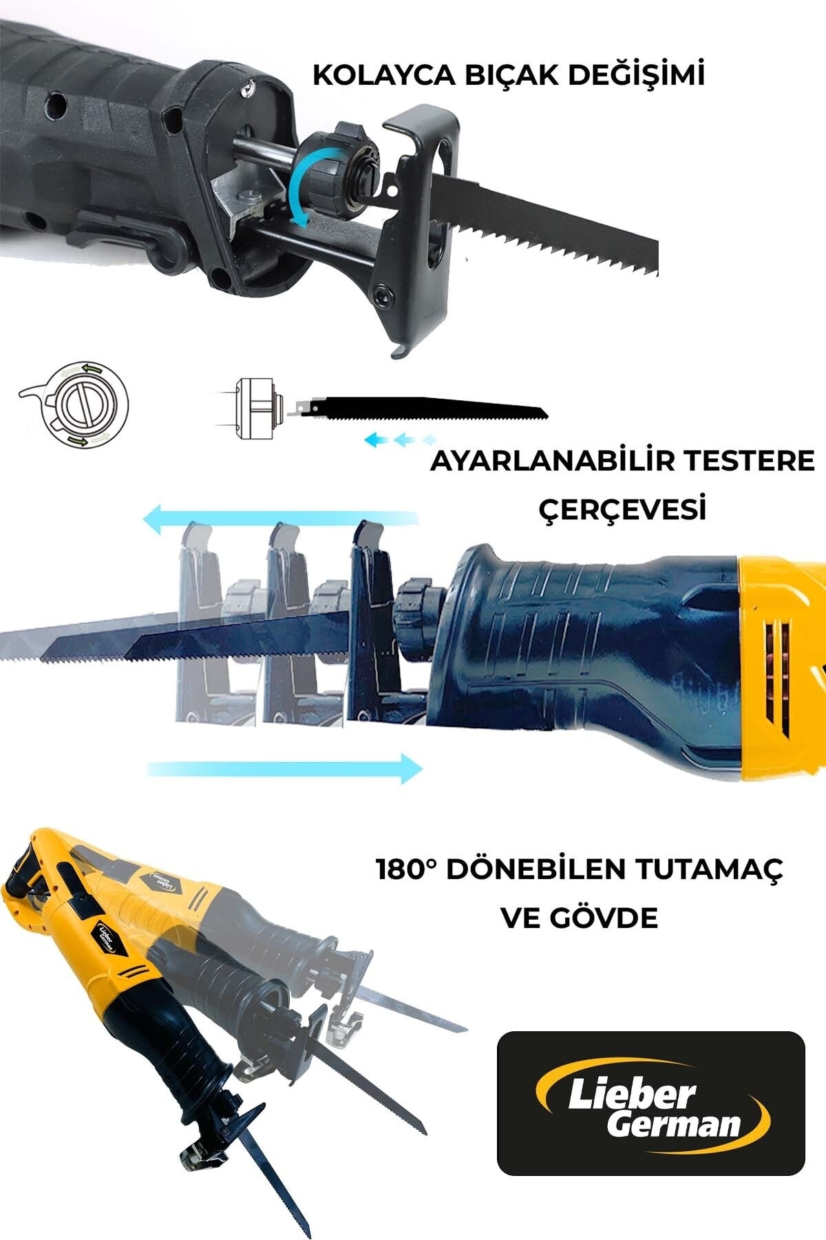 Lieber German 1800 Watt Devir Ayarlı 8 Bıçaklı Bakır Sargılı Beton ...