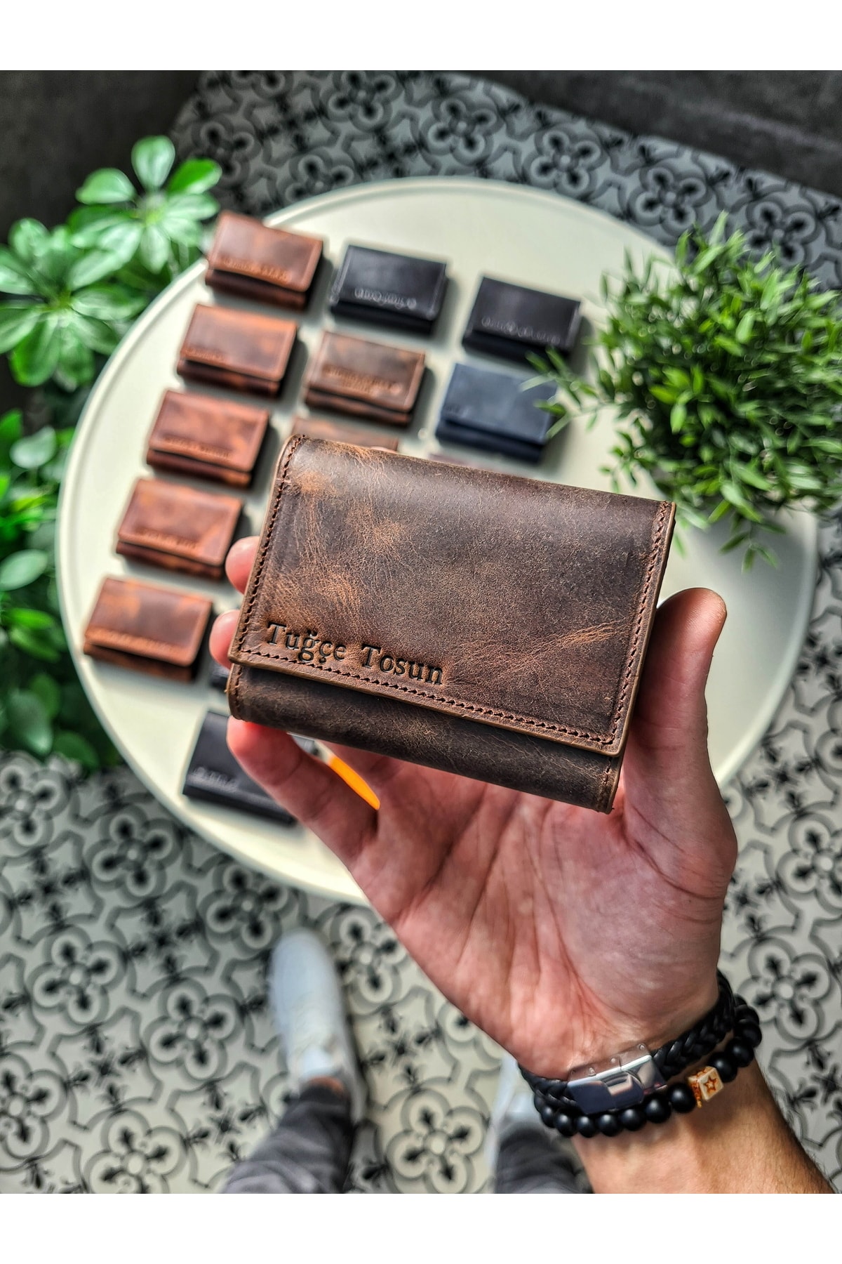 Visso leather Visso 660 Hakiki Deri Mıknatıslı Kapak Akordeon Kartlık ...