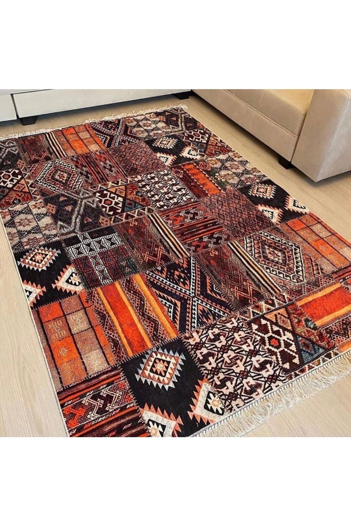 Modern Tekstil Halı Kaydırmaz Taban Yıkanabilir Dekoratif Dijital Baskı ...