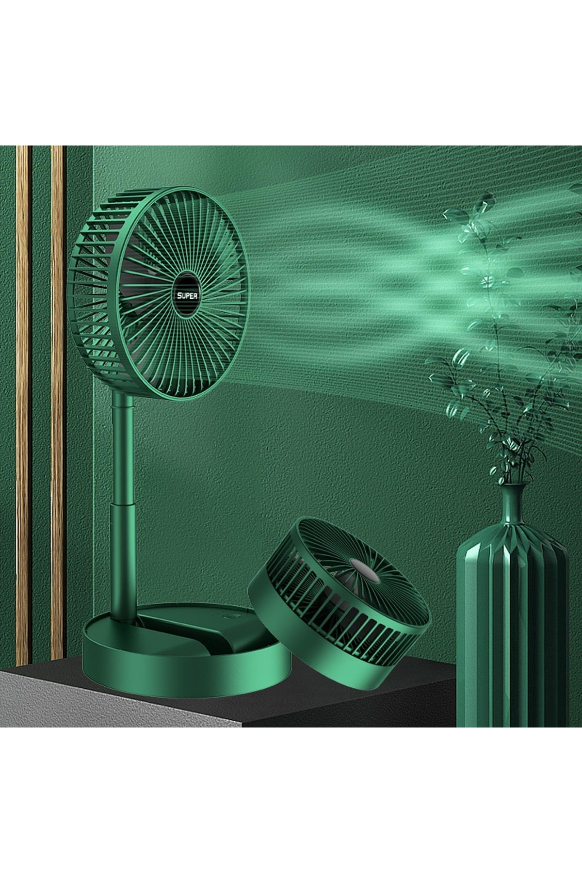 EN SİGA Şarjlı Taşınabilir Fan Katlanır Teleskopik Usb Fanı Ev Ofis ...