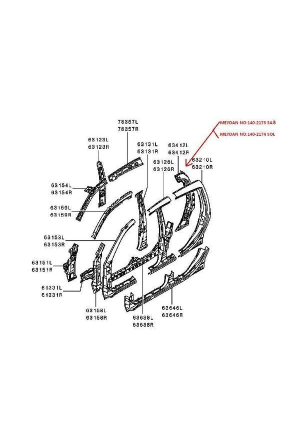 Mitsubishi Mitsubishi L200- Pick Up- 06/15; Rear Post Inner Sheet Left ...