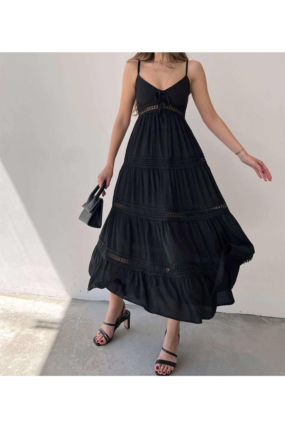 munora butik Sırtı Gipeli Dantel Detay Siyah Elbise Fiyatı, Yorumları ...