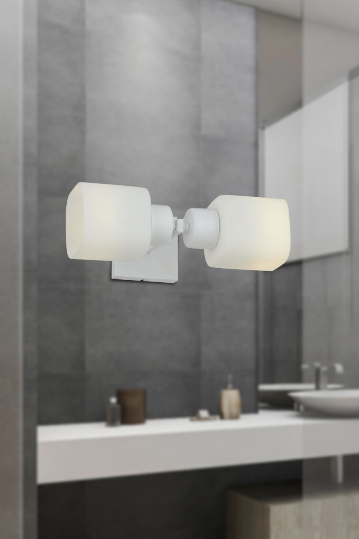 Apliqa Armin 2Li Beyaz Duvar Lambası Ayna Üstü-Yanı Modern Banyo Aplik ...