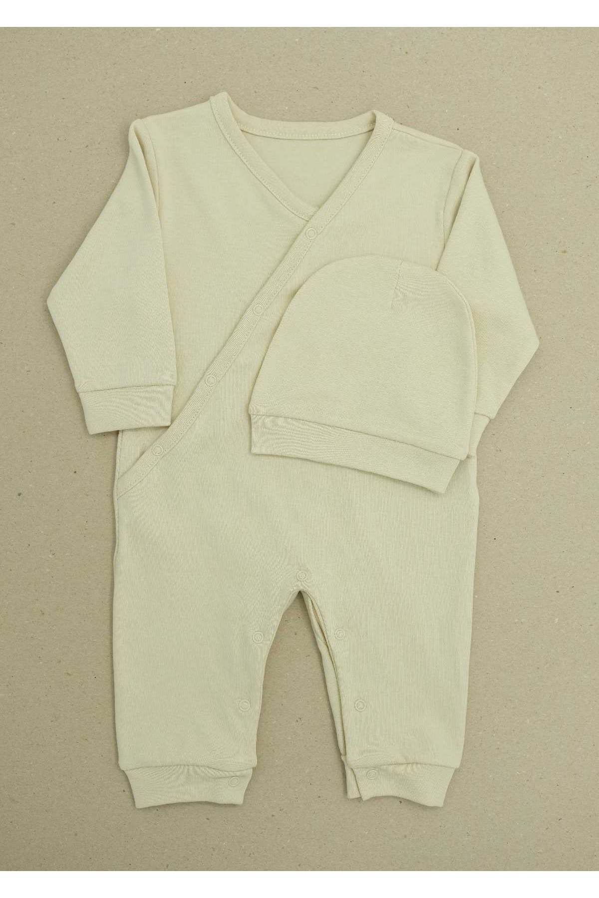 Minibubbles Sleepsuit - Beige - Double-breasted - Trendyol