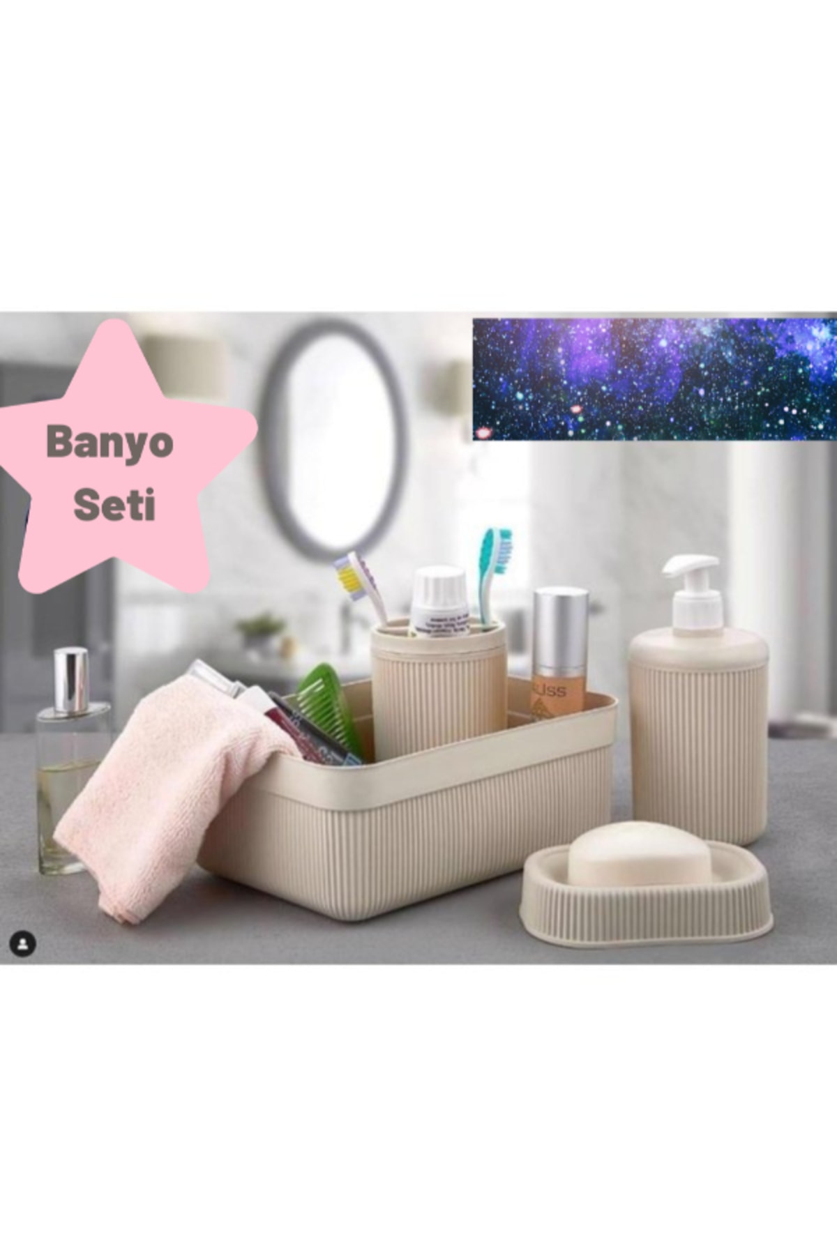 cirtek home 4 Adet Akrilik Banyo Seti Diş Fırçalık Katı Sabunluk Sıvı ...